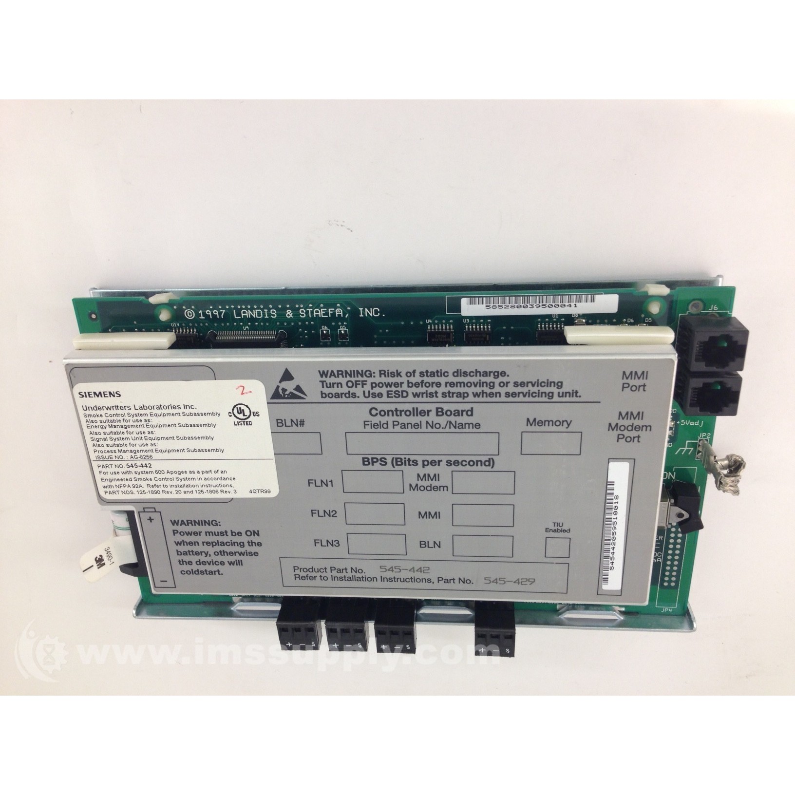 Siemens 545-442, Controller Board 3MB - IMS Supply