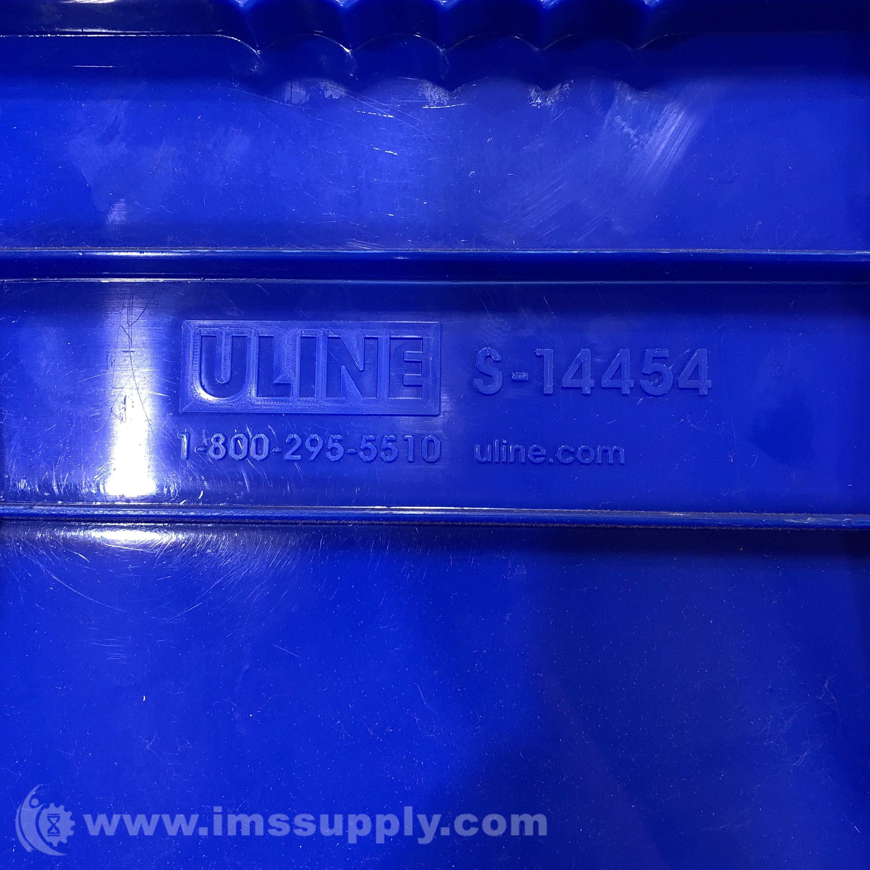 Uline S-14454 Plastic Stackable Bins - 18 x 8 x 9in Blue - IMS Supply