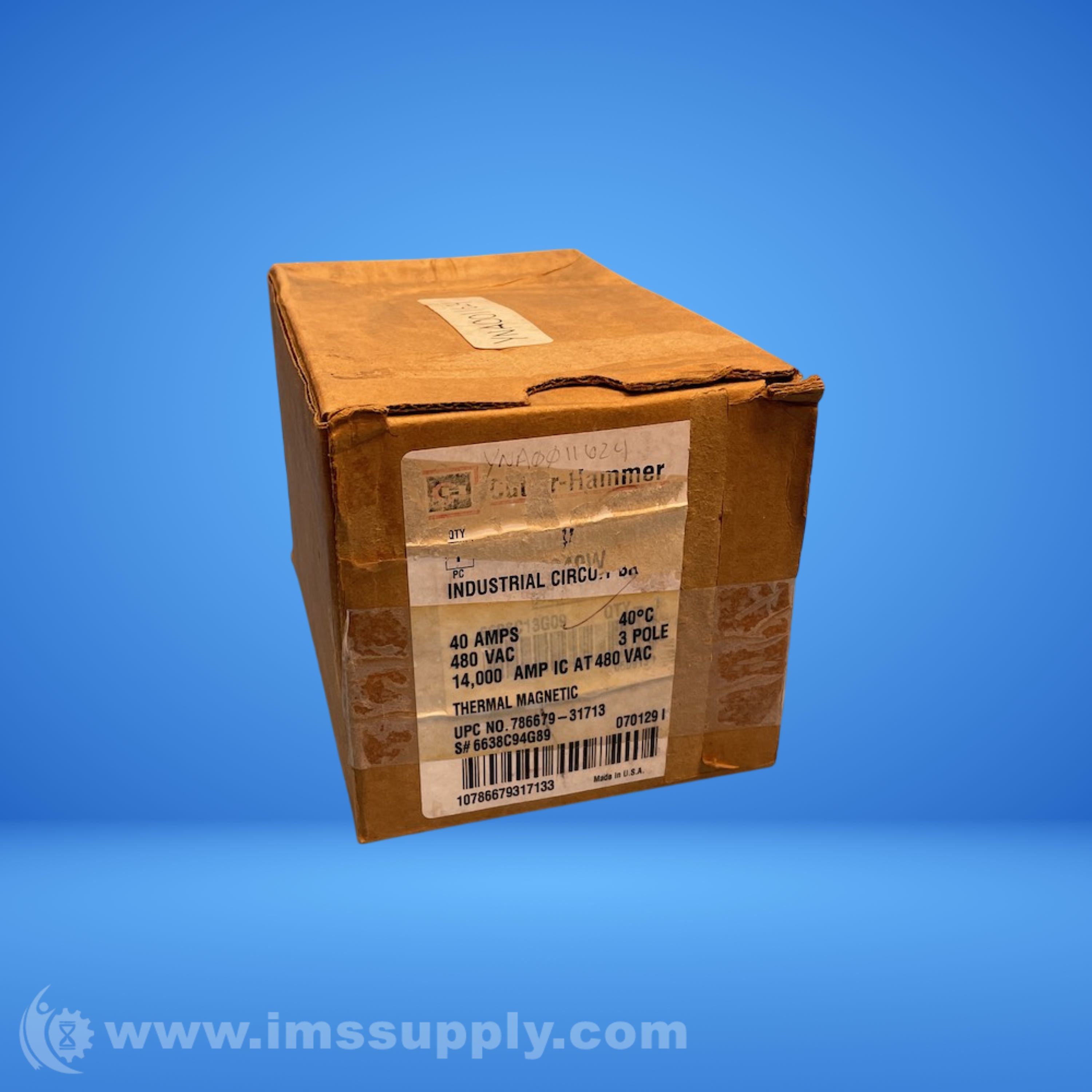 Cutler Hammer EHD3040L,Circuit Breaker 40AMP 3Pole 480VAC 250VDC - IMS ...