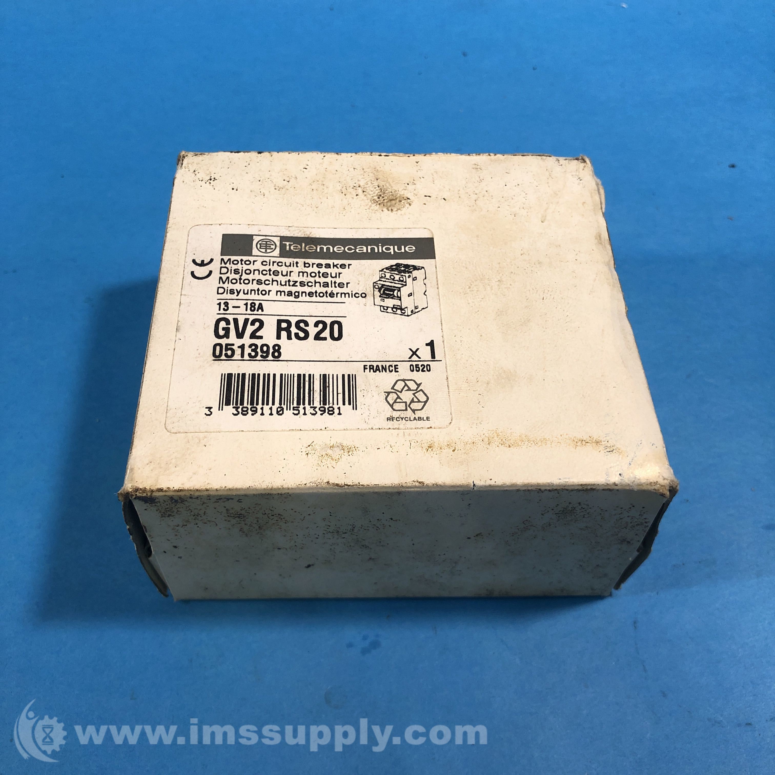 Schneider Electric GV2 RS20 Circuit Breaker 13-18AMP 3POLE 690VAC - IMS ...
