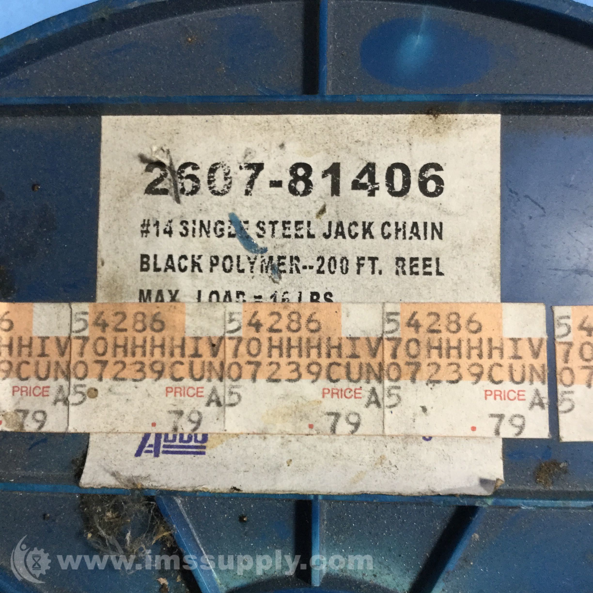 Acco Chain 2607-81406 #14 Single Steel Jack Chain, 200ft Reel - IMS Supply