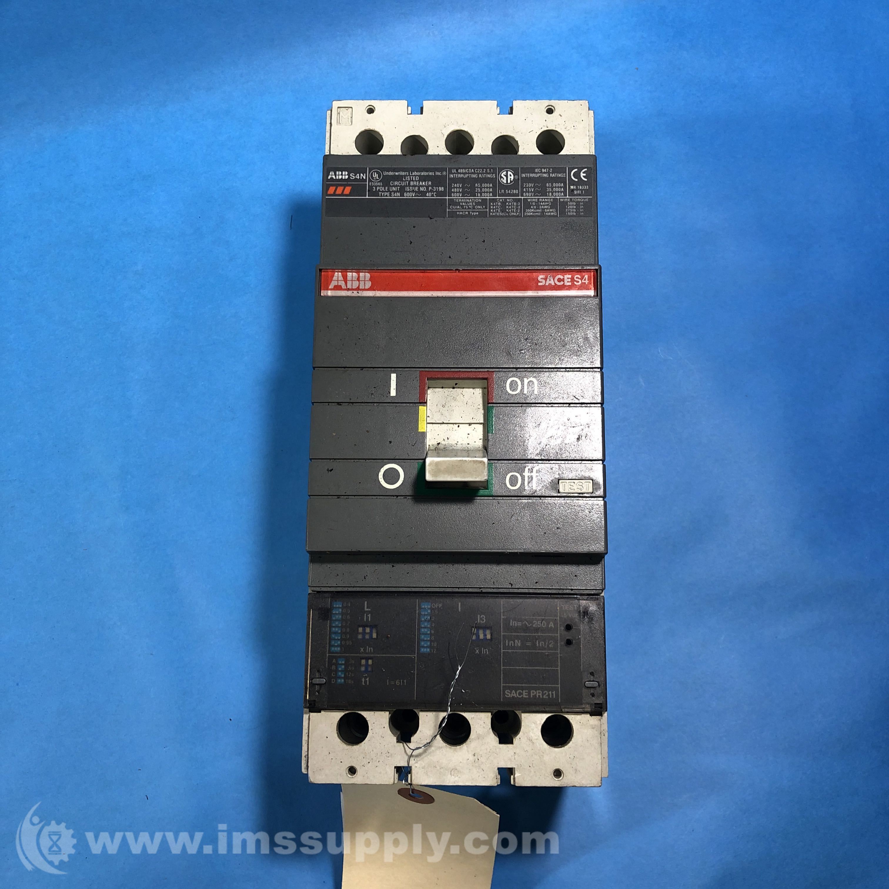 ABB SACE PR211 SaceS4 Circuit Breaker - IMS Supply