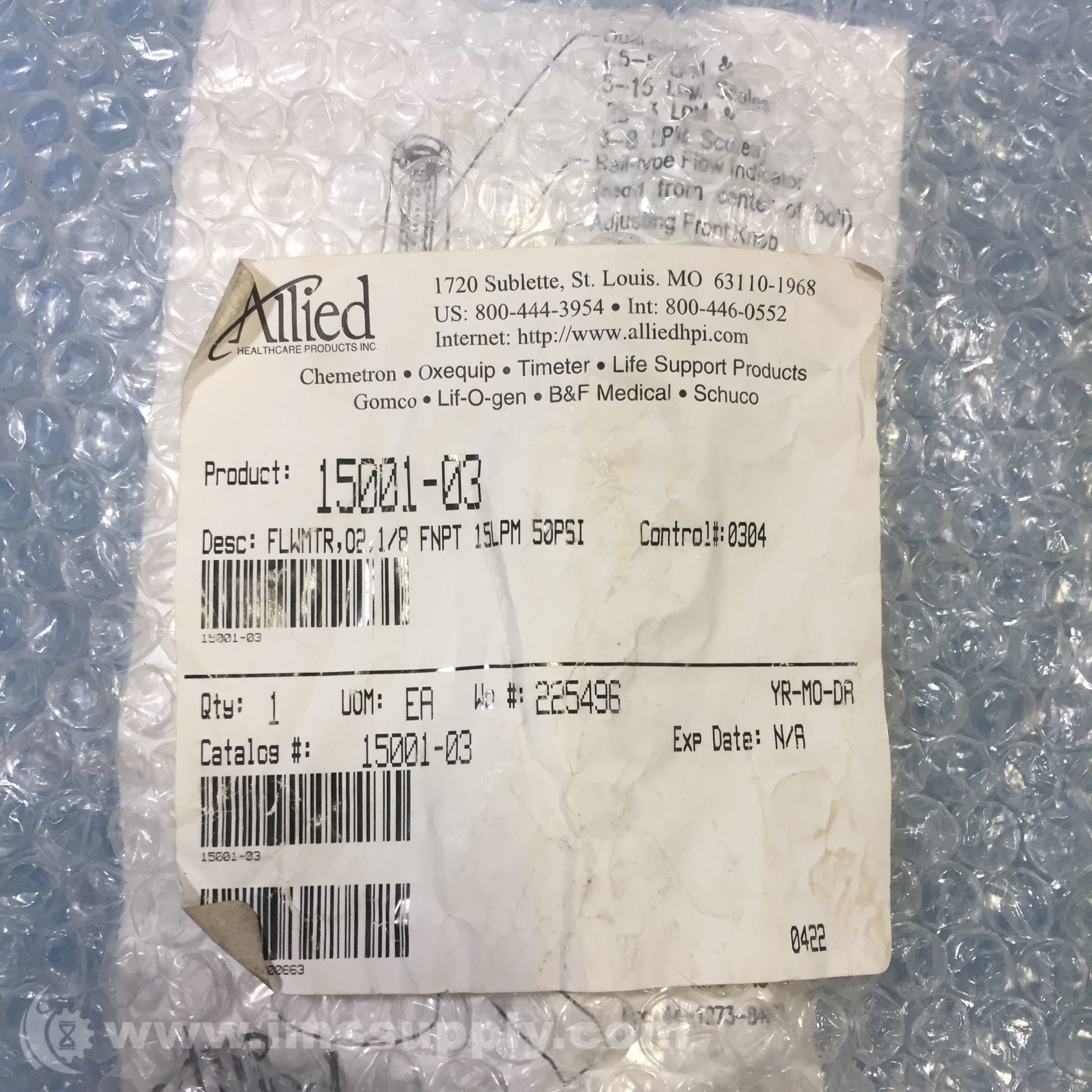 Allied Healthcare 15001-03 Oxygen Flowmeter Timeter - IMS Supply