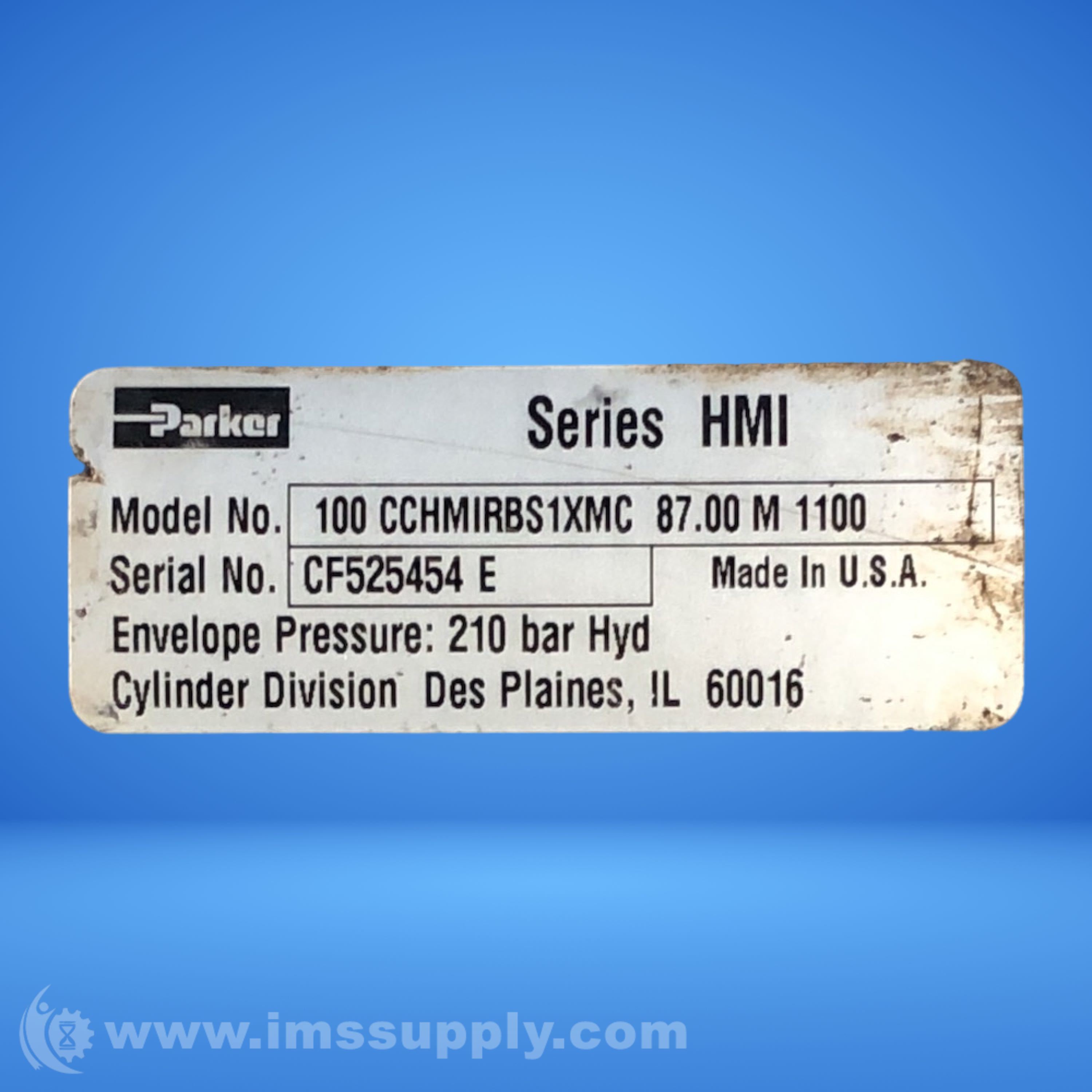 Parker Cylinder Division 100CCHMIRBS1XMC87.00M1100 Cylinder - IMS Supply