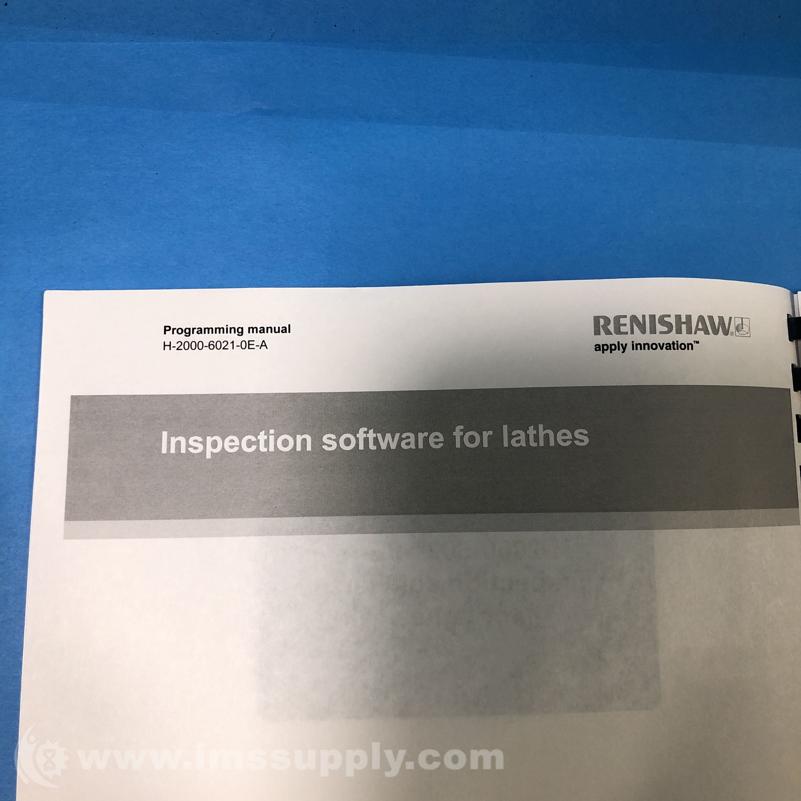 Renishaw H-2000-6021-0E-A Inspection Software Manual - IMS Supply