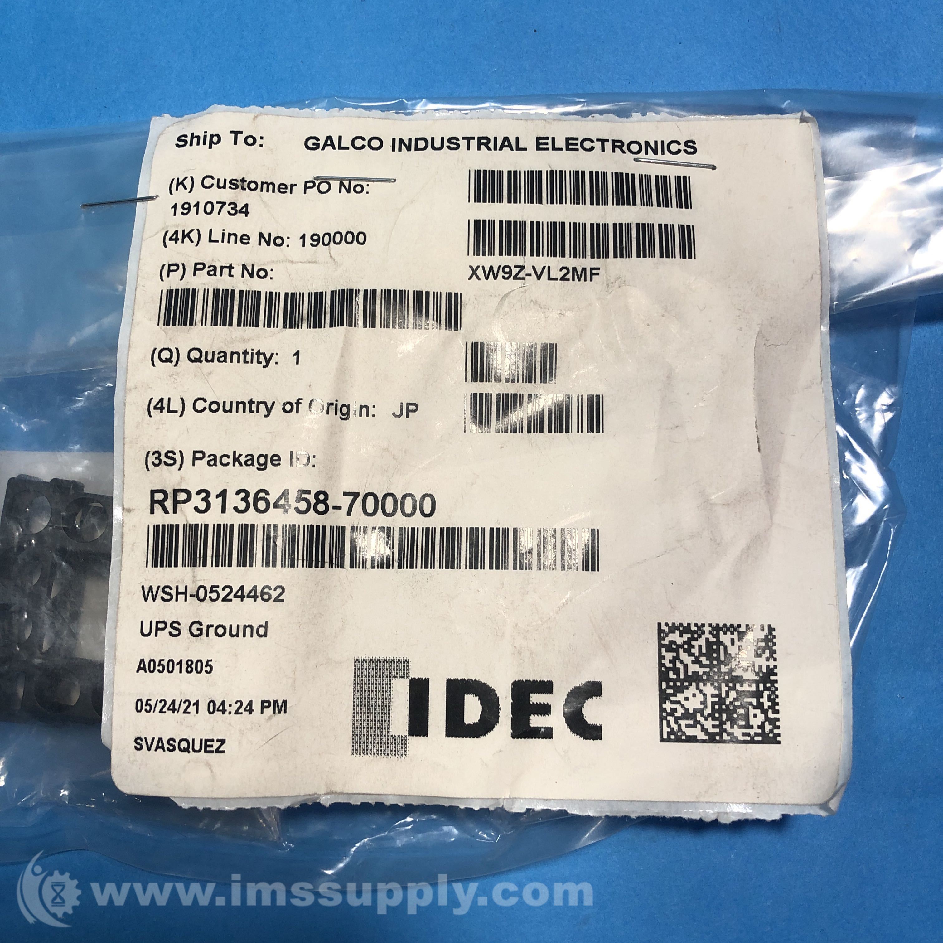 Idec XW9Z-VL2MFPN02 Set of 2 Protective Cover Switch Cap - IMS Supply