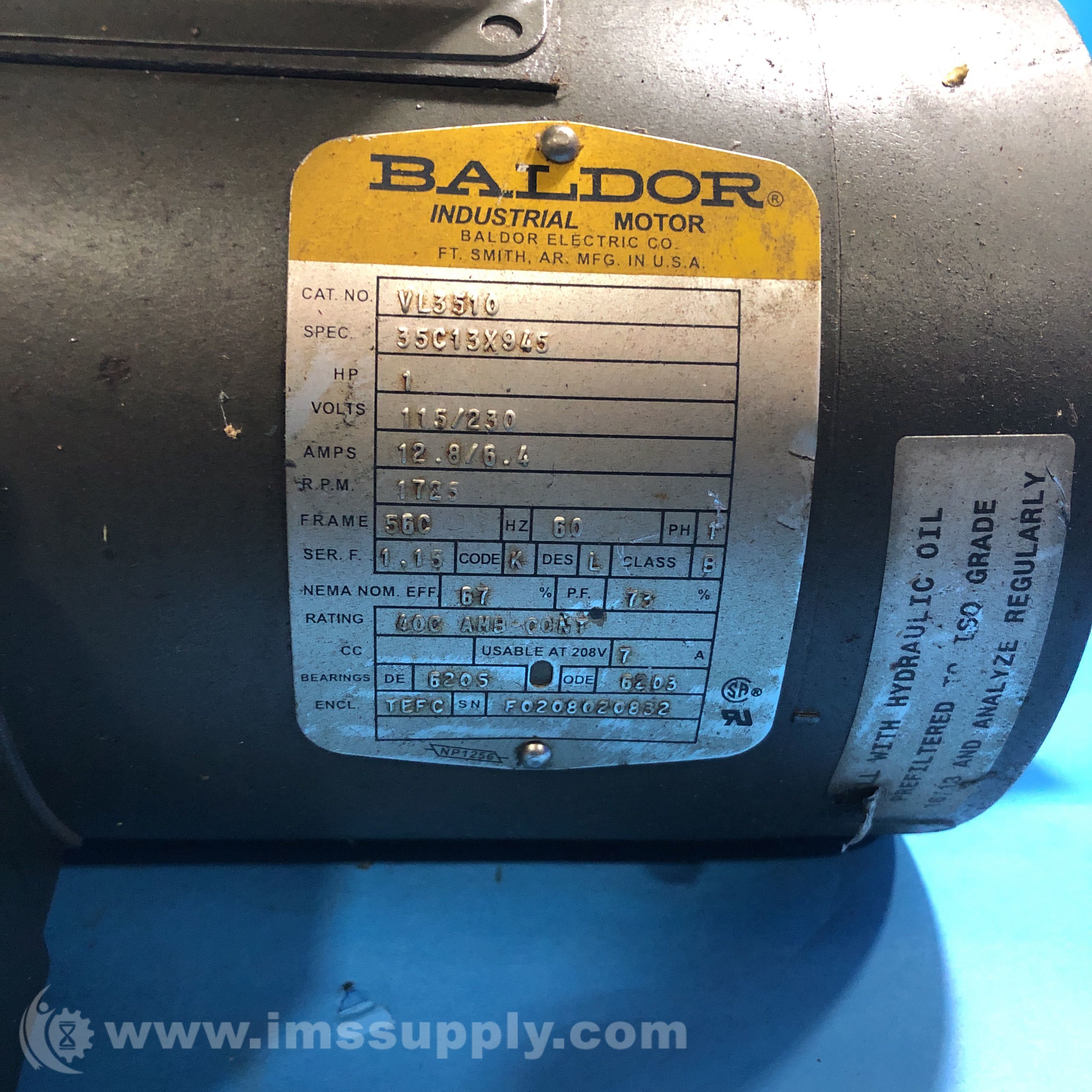 BALDOR ELECTRIC VL3510 - IMS Supply