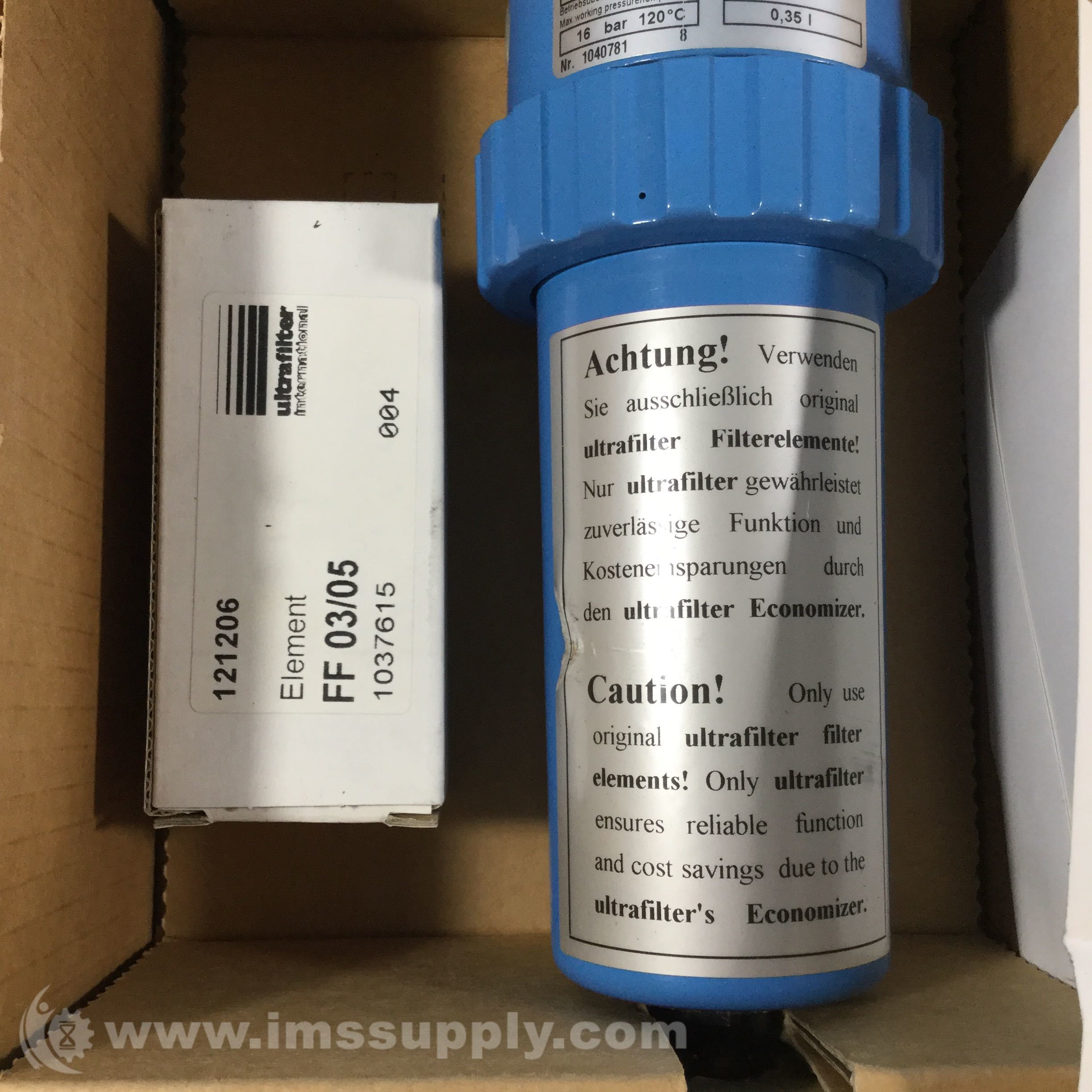 Ultrafilter Gmbh AG 0004 Economizer Filter - IMS Supply