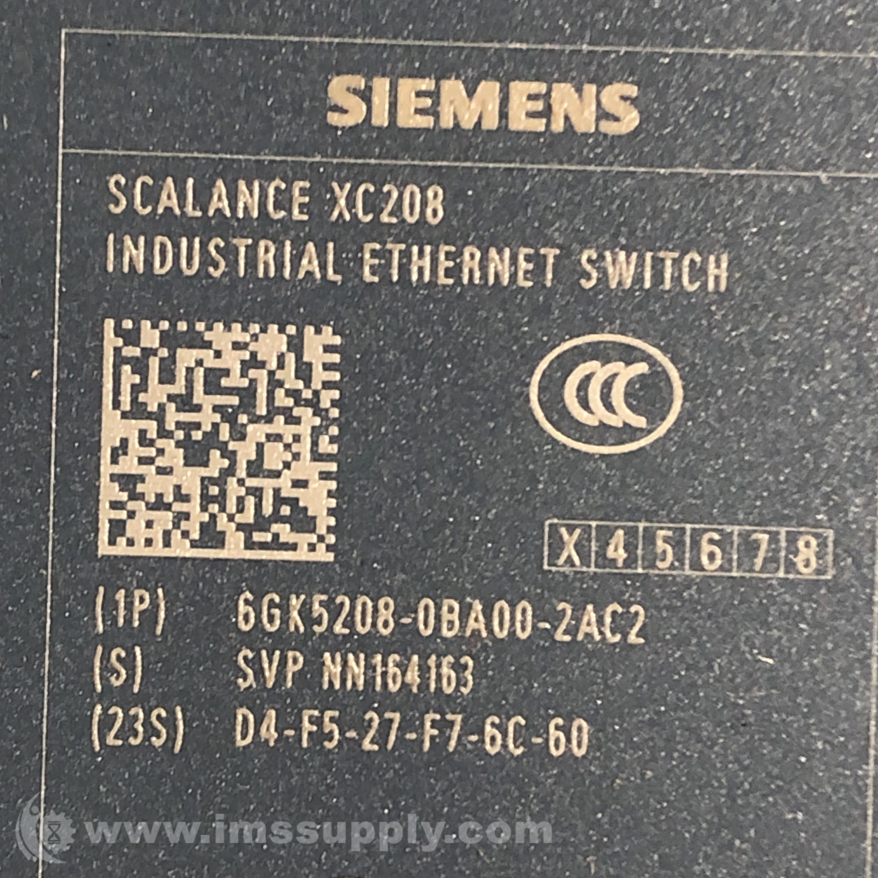 Siemens 6GK5208-0BA00-2AC2 Scalance XC208 Ethernet Switch - IMS Supply