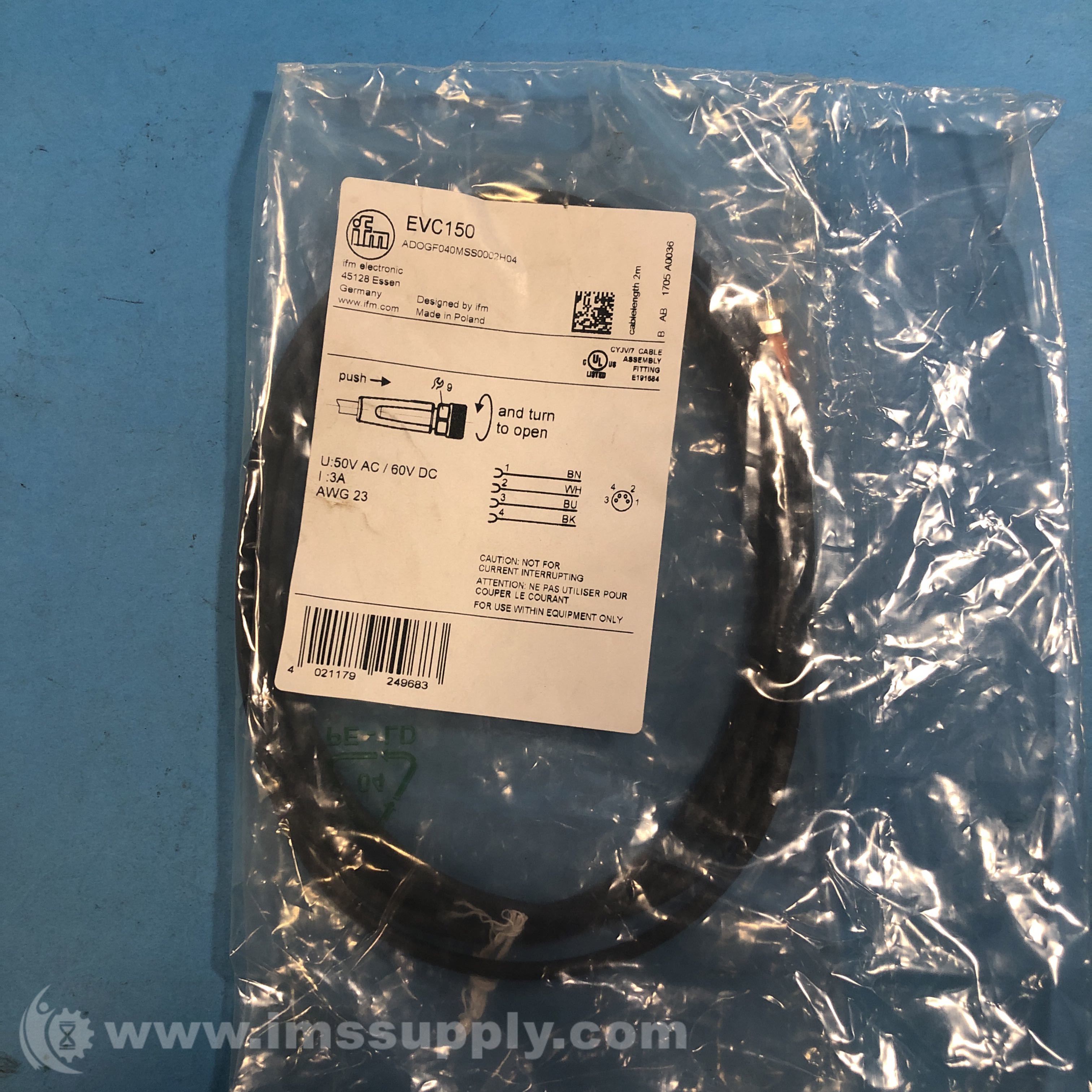 Ifm EVC150 M8 Sensor Cable - IMS Supply