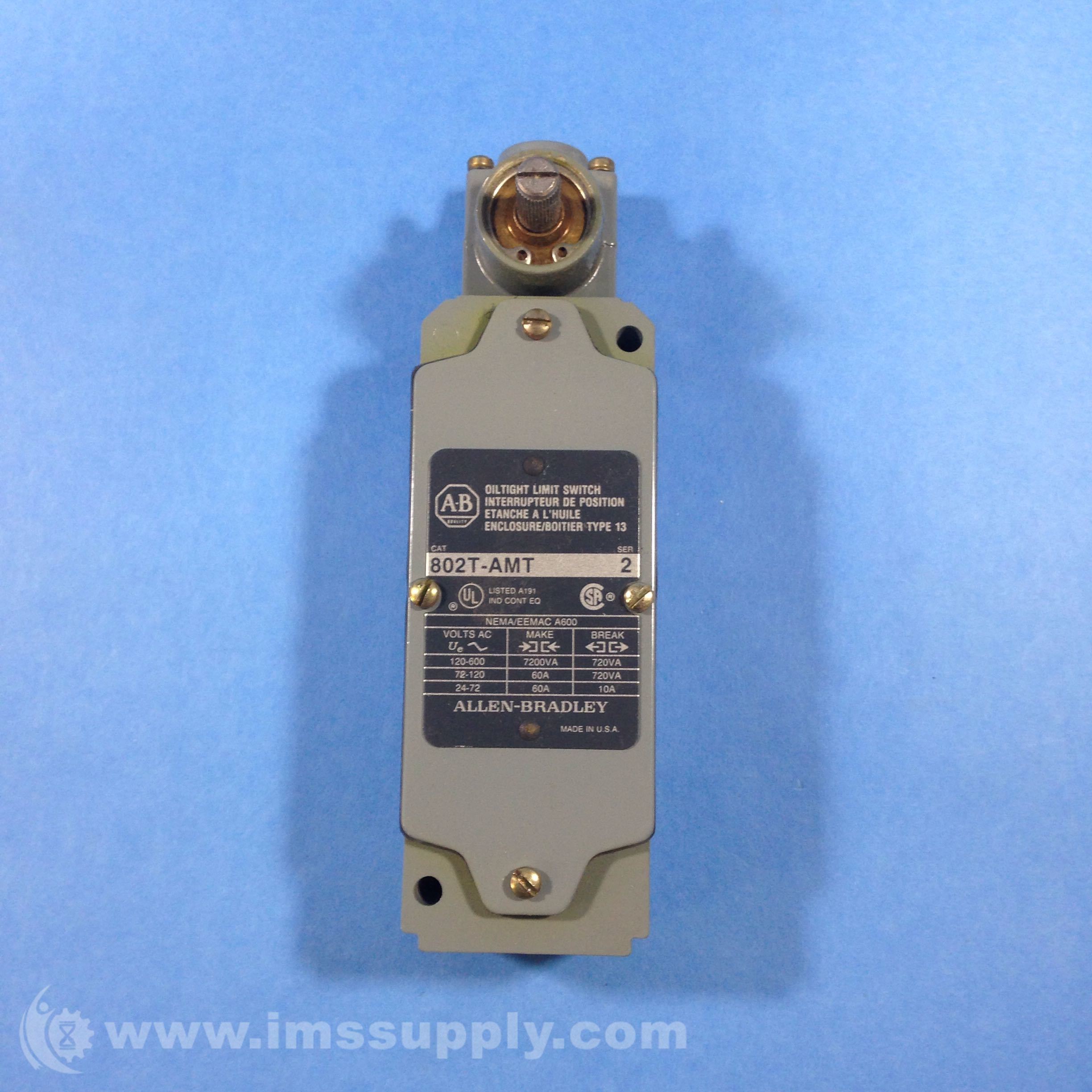 Allen Bradley 802T-AMT Oiltight Limit Switch 600VAC 10A - IMS Supply