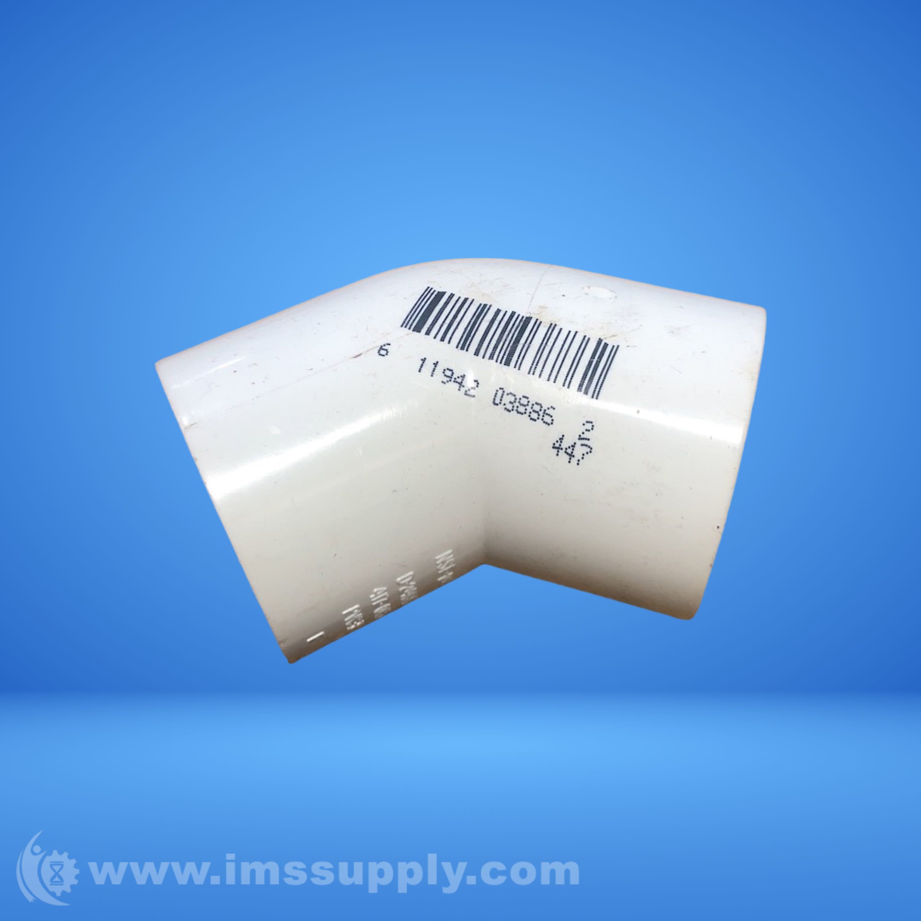 Charlotte Pipe 30615 1-1/2 Inch White PVC 45 Degree Elbow - IMS Supply