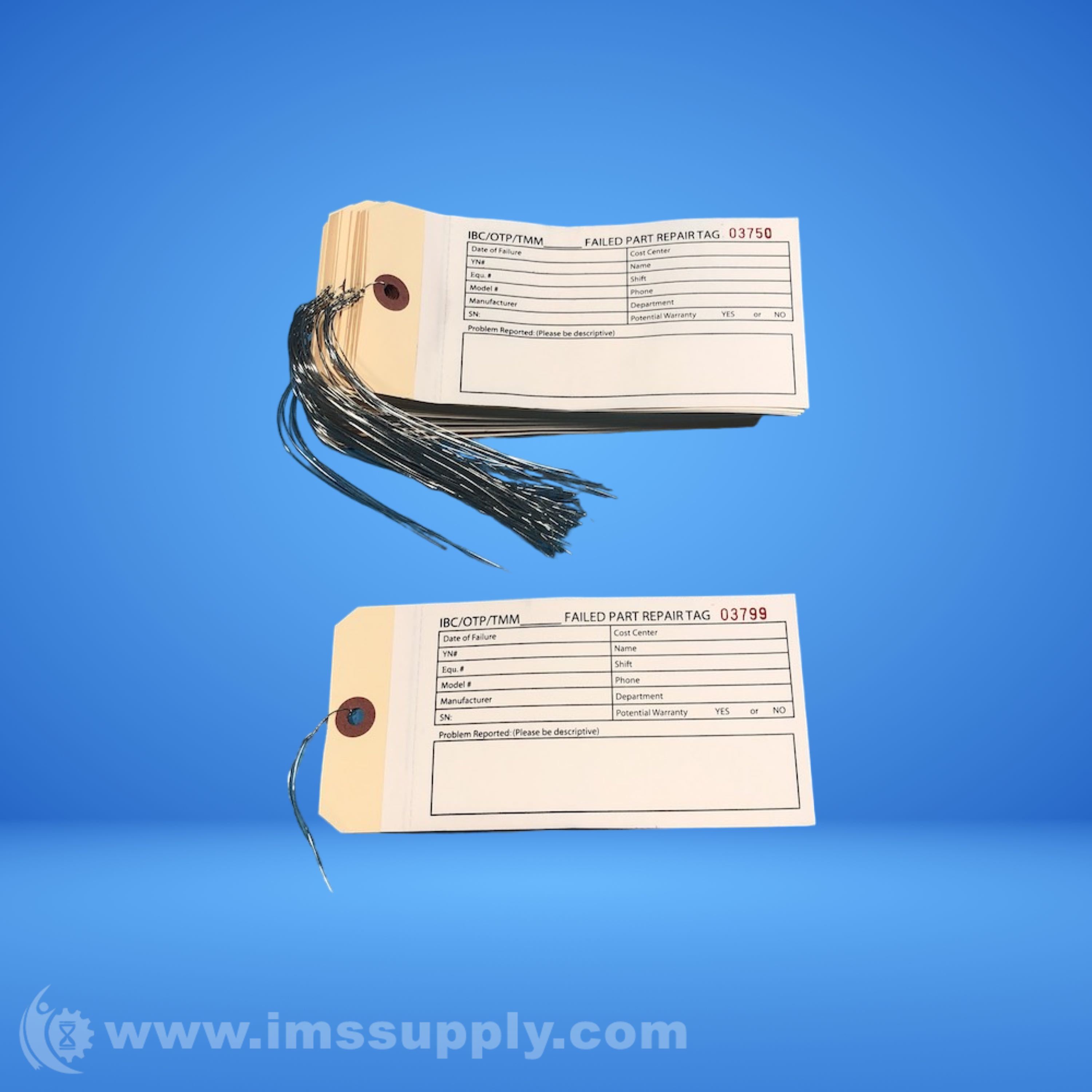Failed Part Repair Hang Tags Pack of 50 - IMS Supply