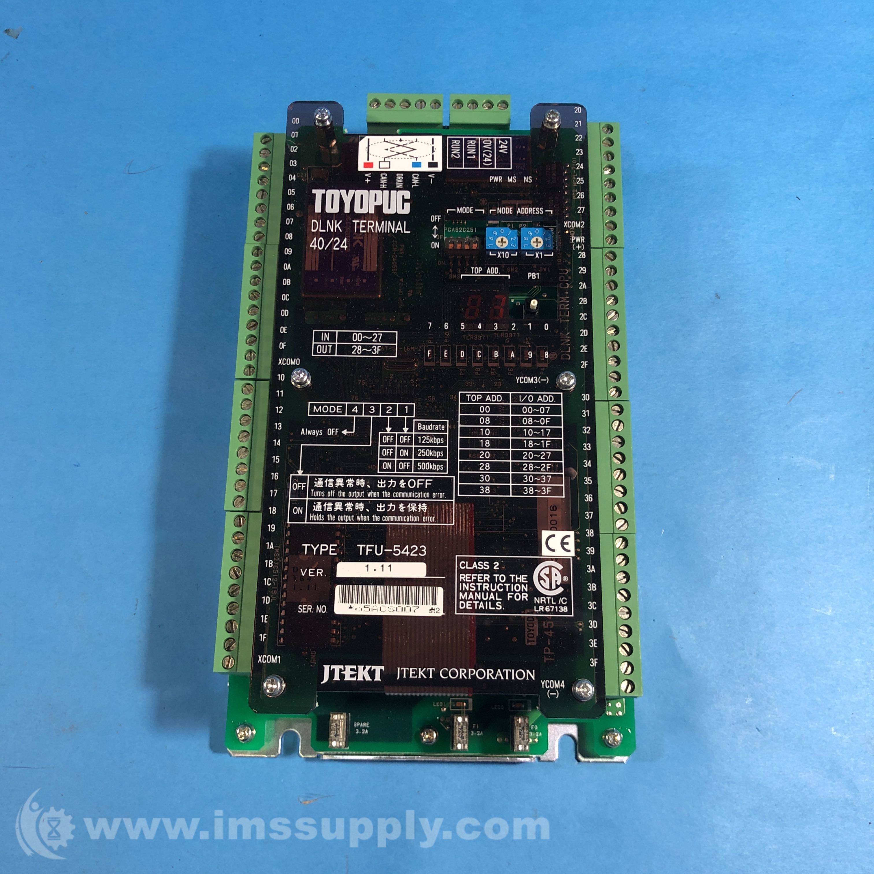 Jtekt TFU-5423 Toyopuc DLNK Terminal, 40/24 - IMS Supply