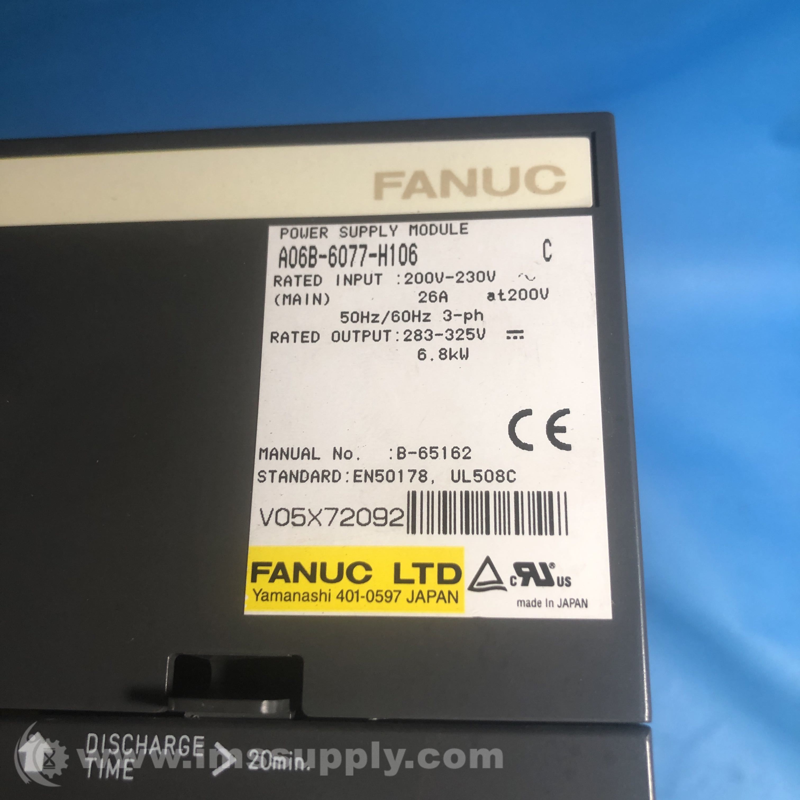 Fanuc A06B-6077-H106 Power Supply Module - IMS Supply