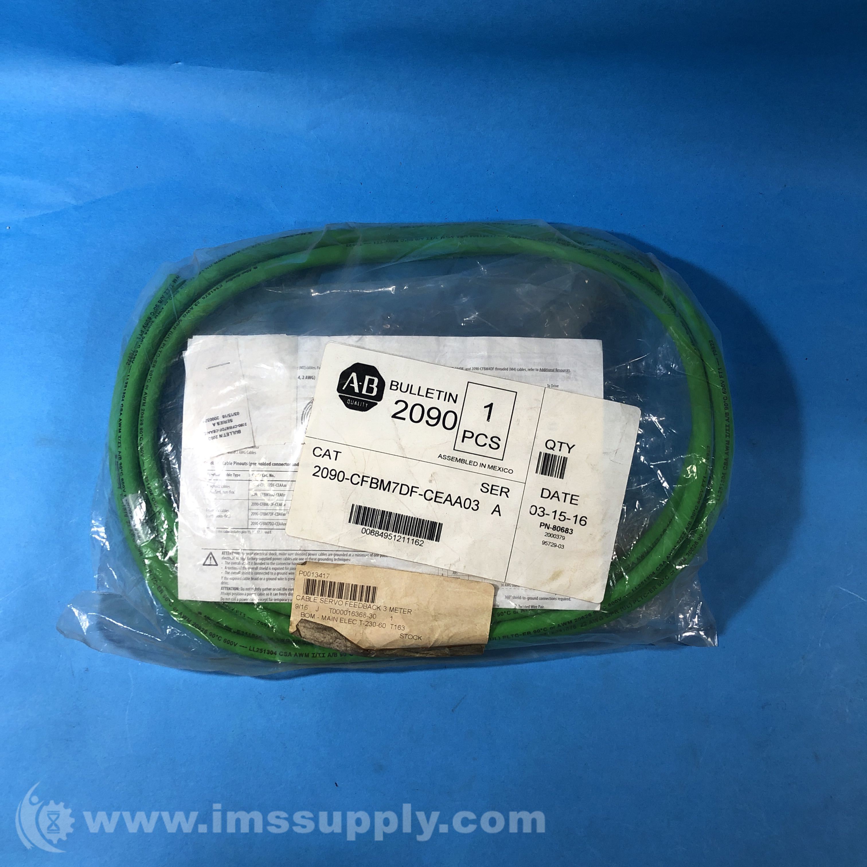 Allen Bradley E341876 Power Cable Series A,Motor Feedback Only - IMS Supply
