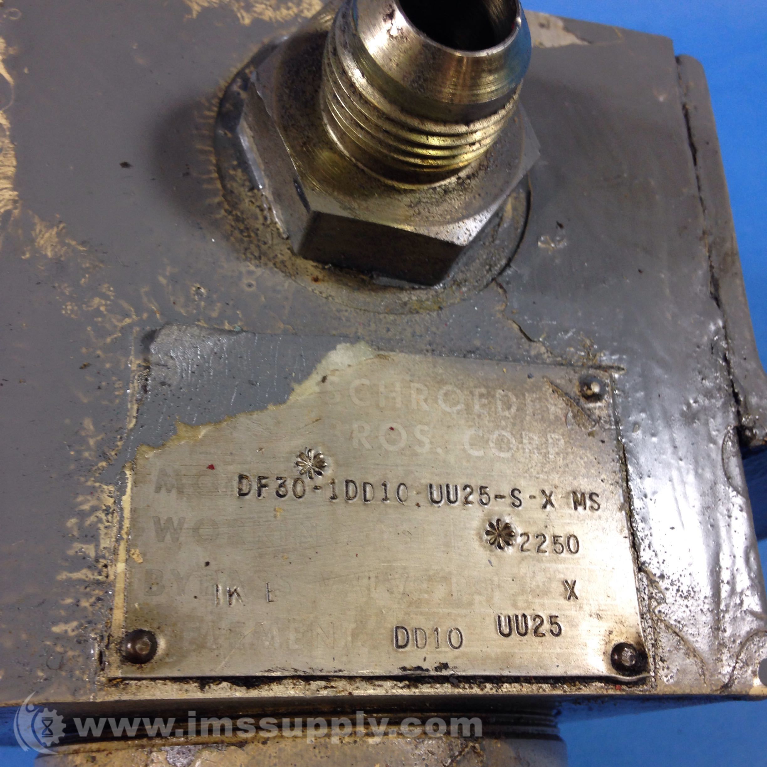Schroeder DF30-1DD10-UU25-S-X-MS Pressure Filter - IMS Supply