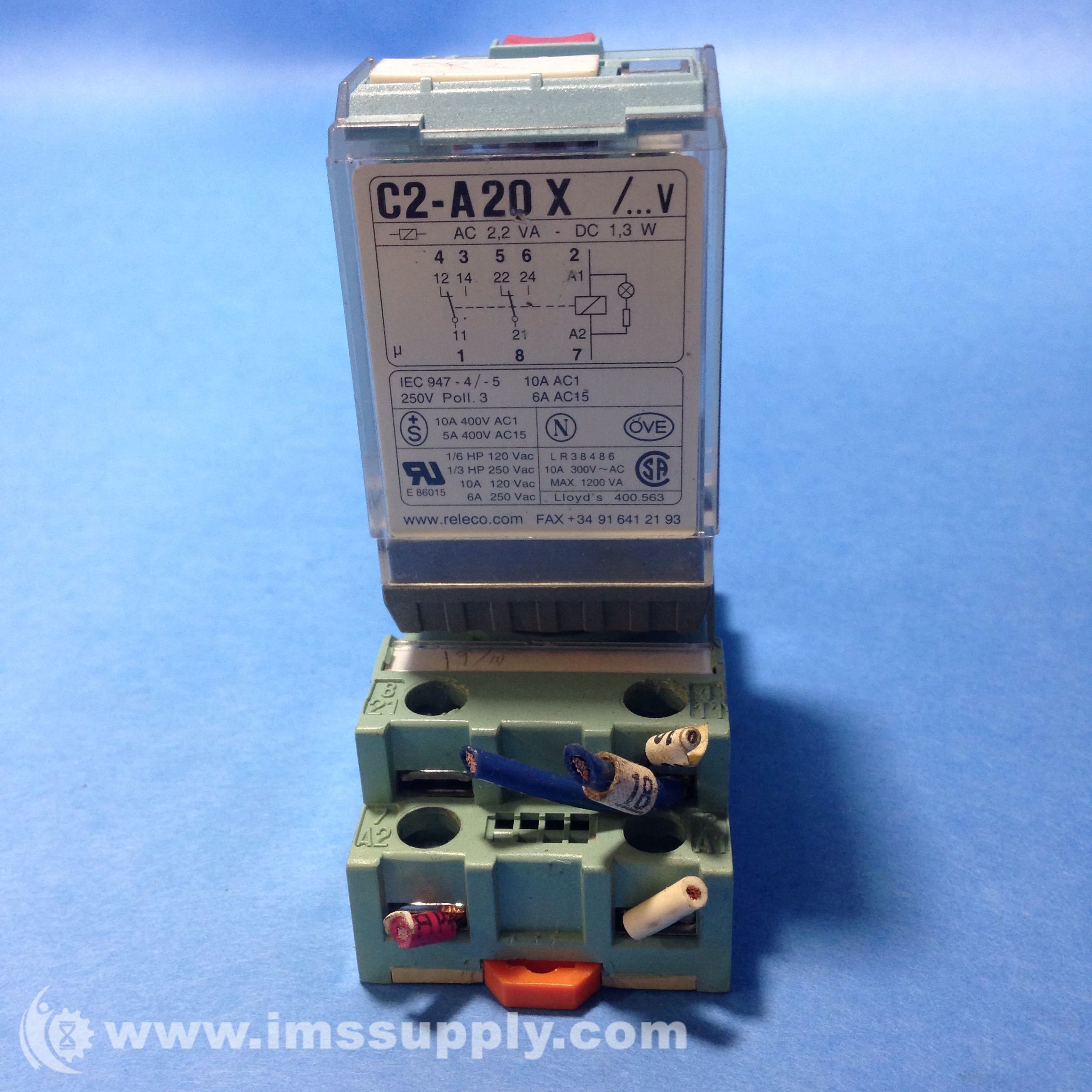 Releco C2-A20X Relay, Releco MR-C, C2-A20X/AC120V, DPDT, 120VAC - IMS Supply
