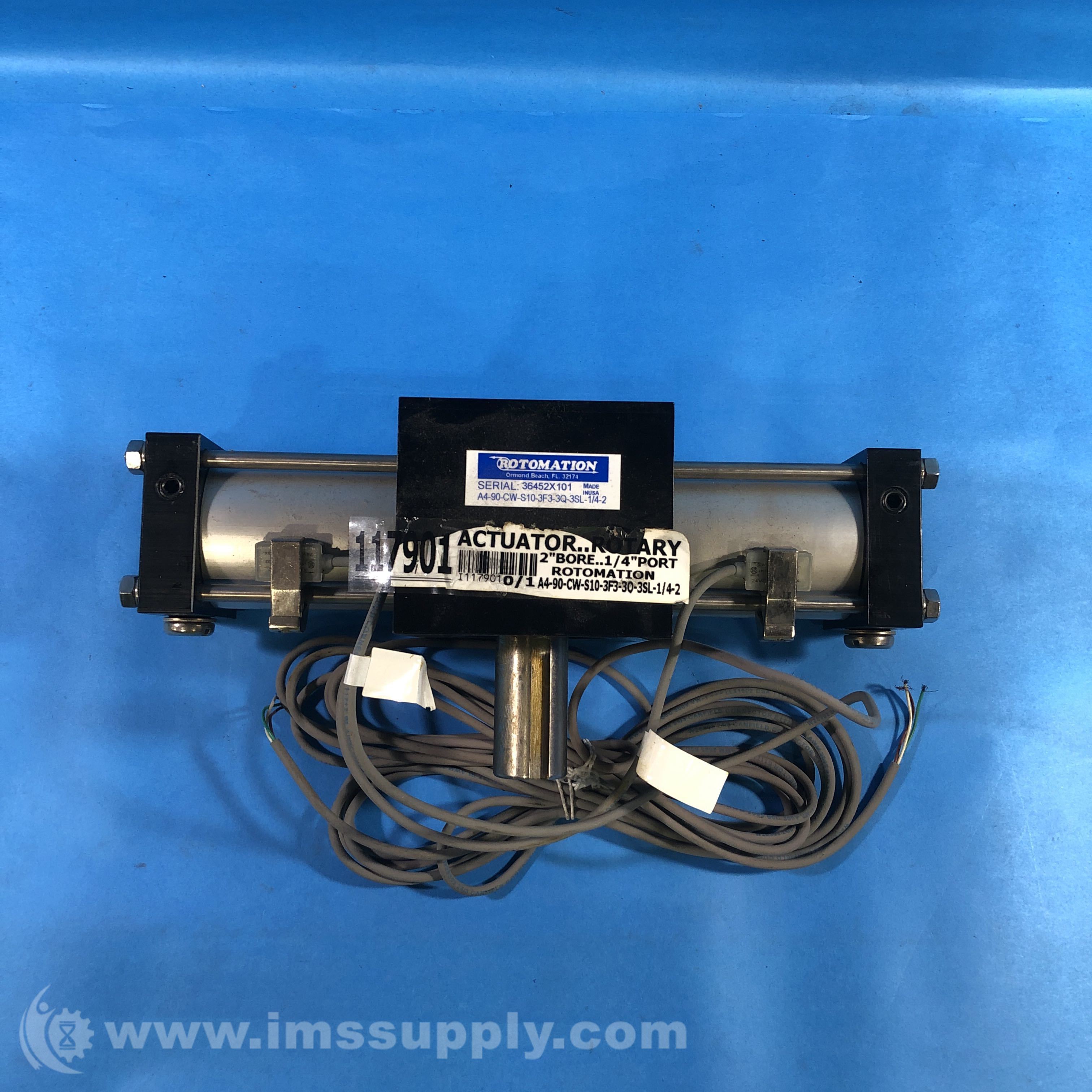 Rotomation Inc A4-90-CW-S10-3F3-3Q-3SL-1/4-2 Rotary Actuator - IMS Supply