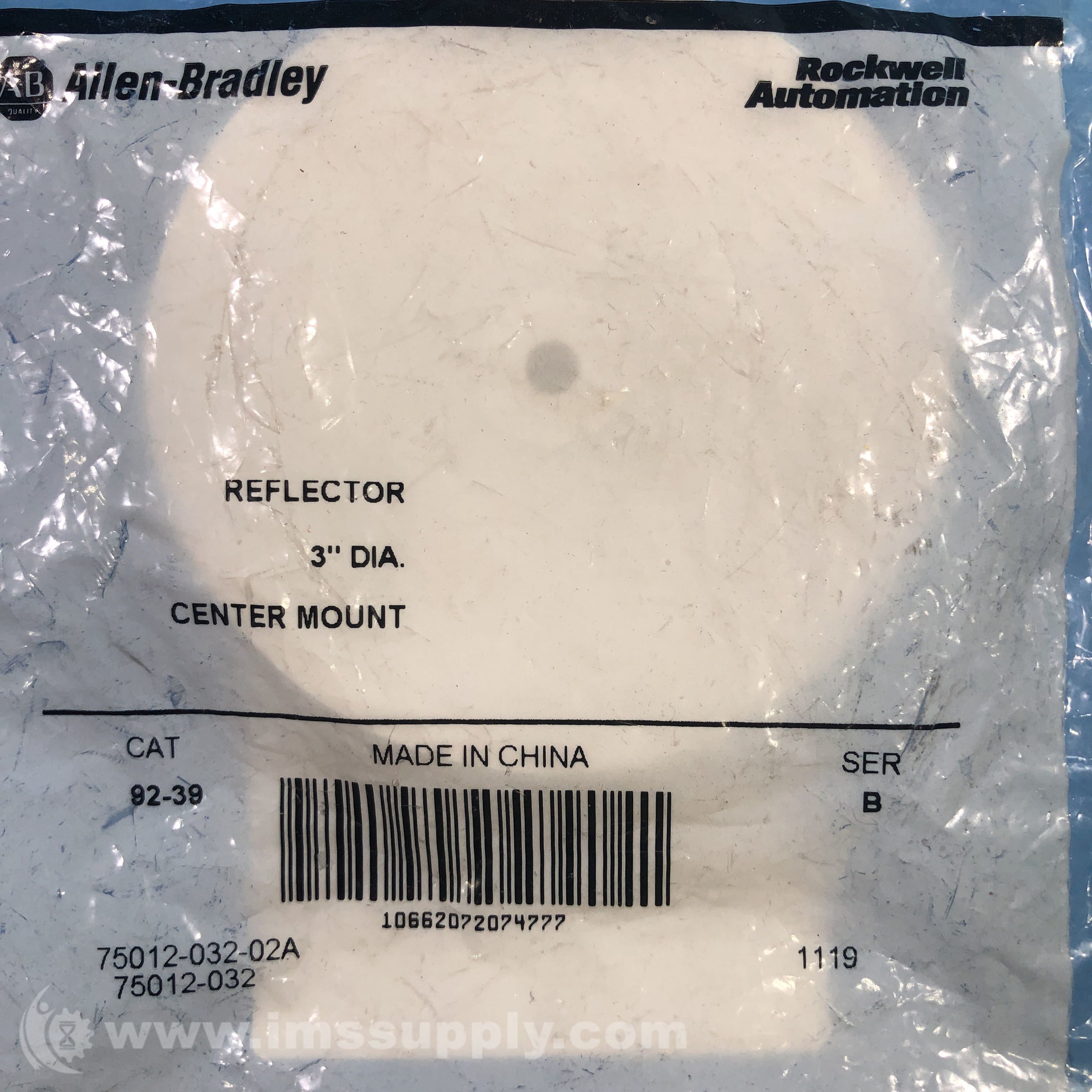 Allen Bradley 92-39 Series B 3 inch Diameter Reflector - IMS Supply