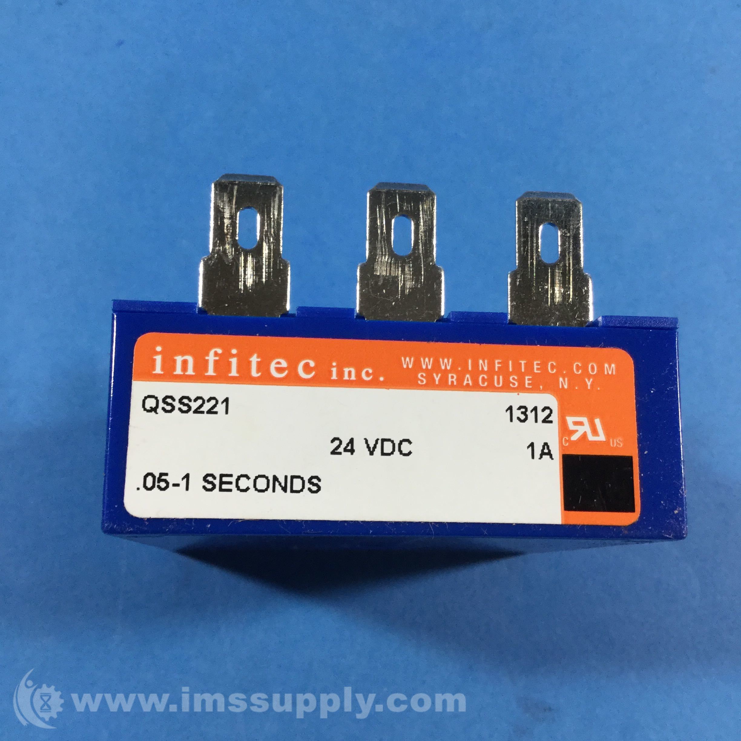 Infitec QSS221, Time Delay Relay 24VDC 1AMP .05 - 1 Second - IMS Supply