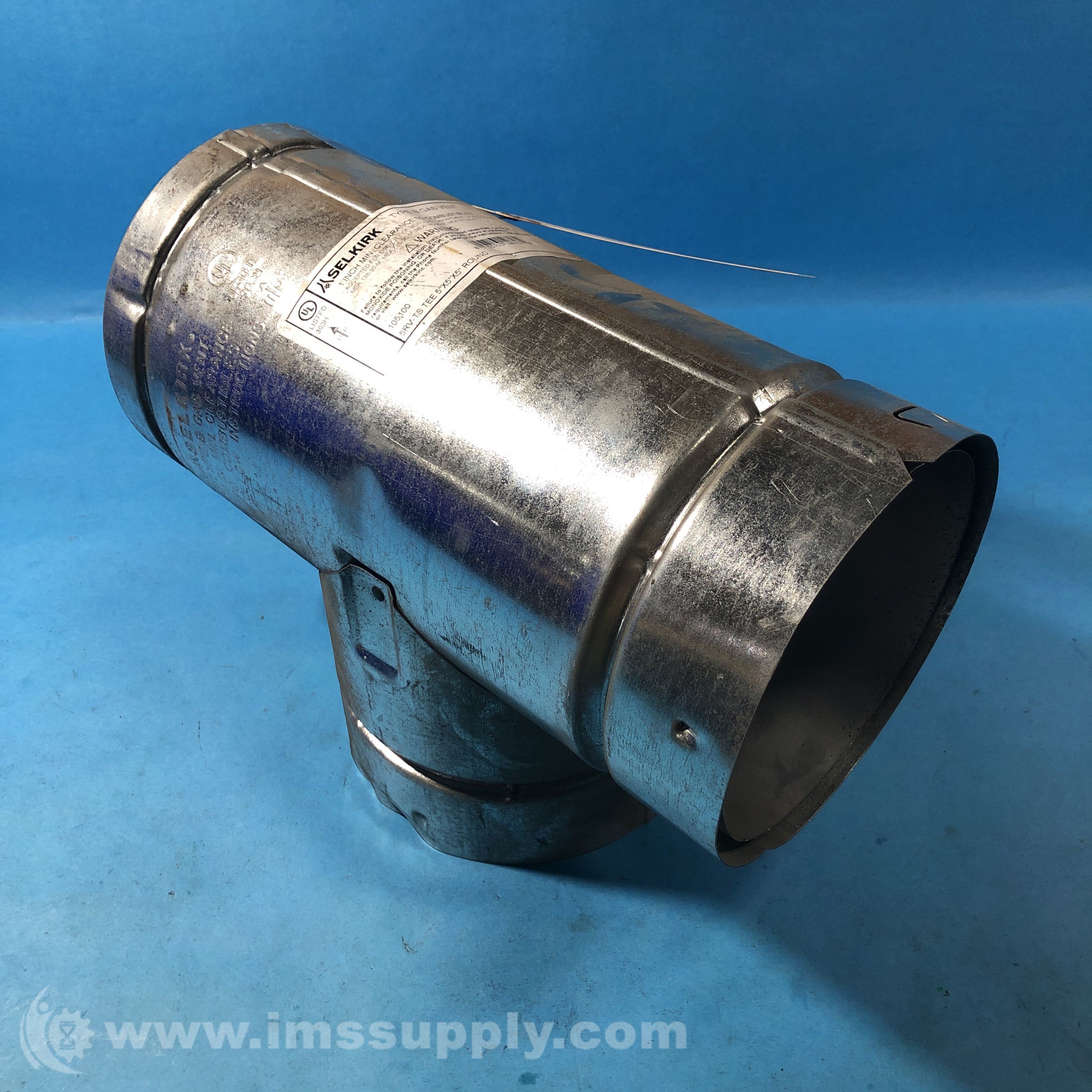 Selkirk 105100 5 in. Type B RV Round Gas Vent Tee - IMS Supply