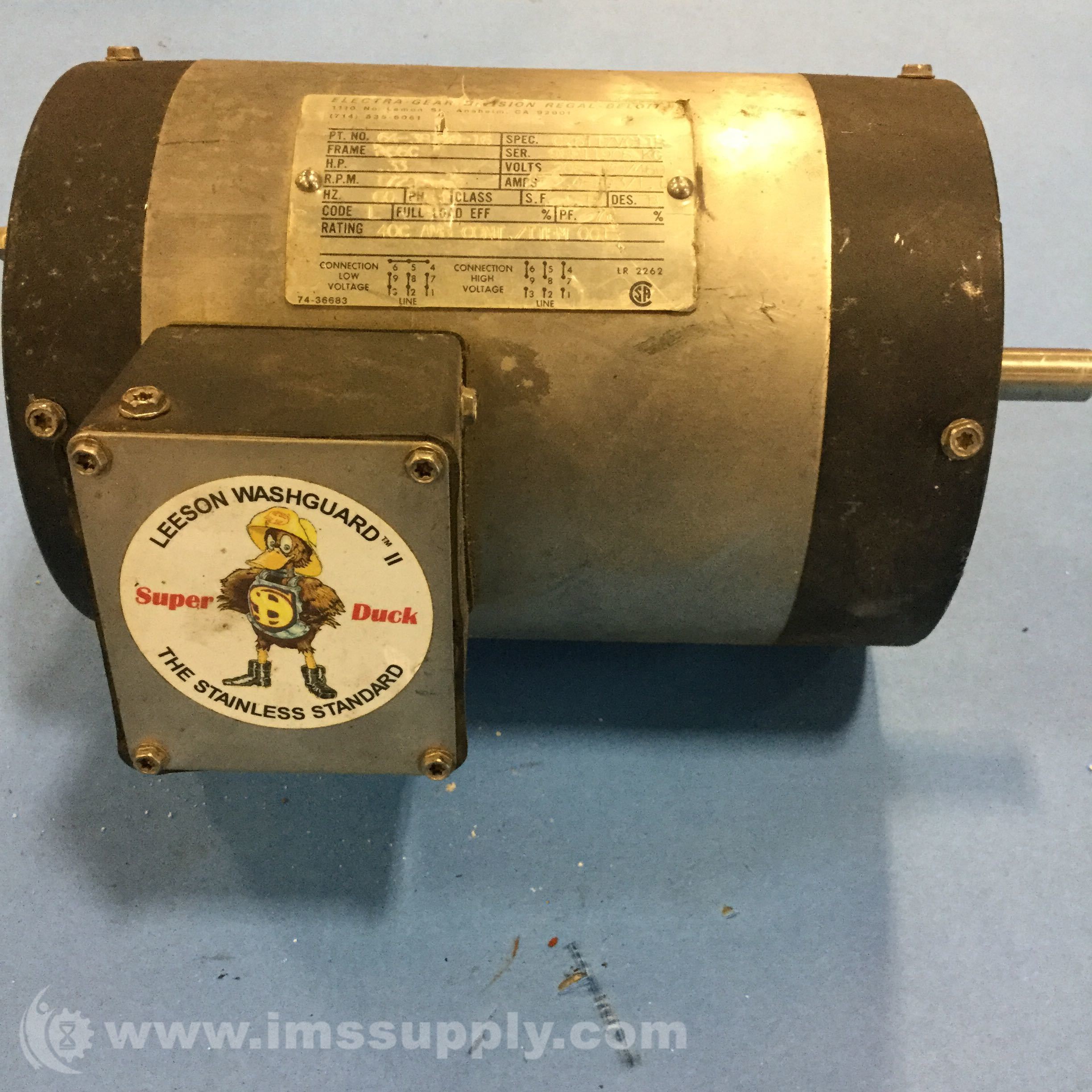 Regal Motors and Pumps 64-38196-16 Pump Motor 033HP 1725RPM 60HZ - IMS ...