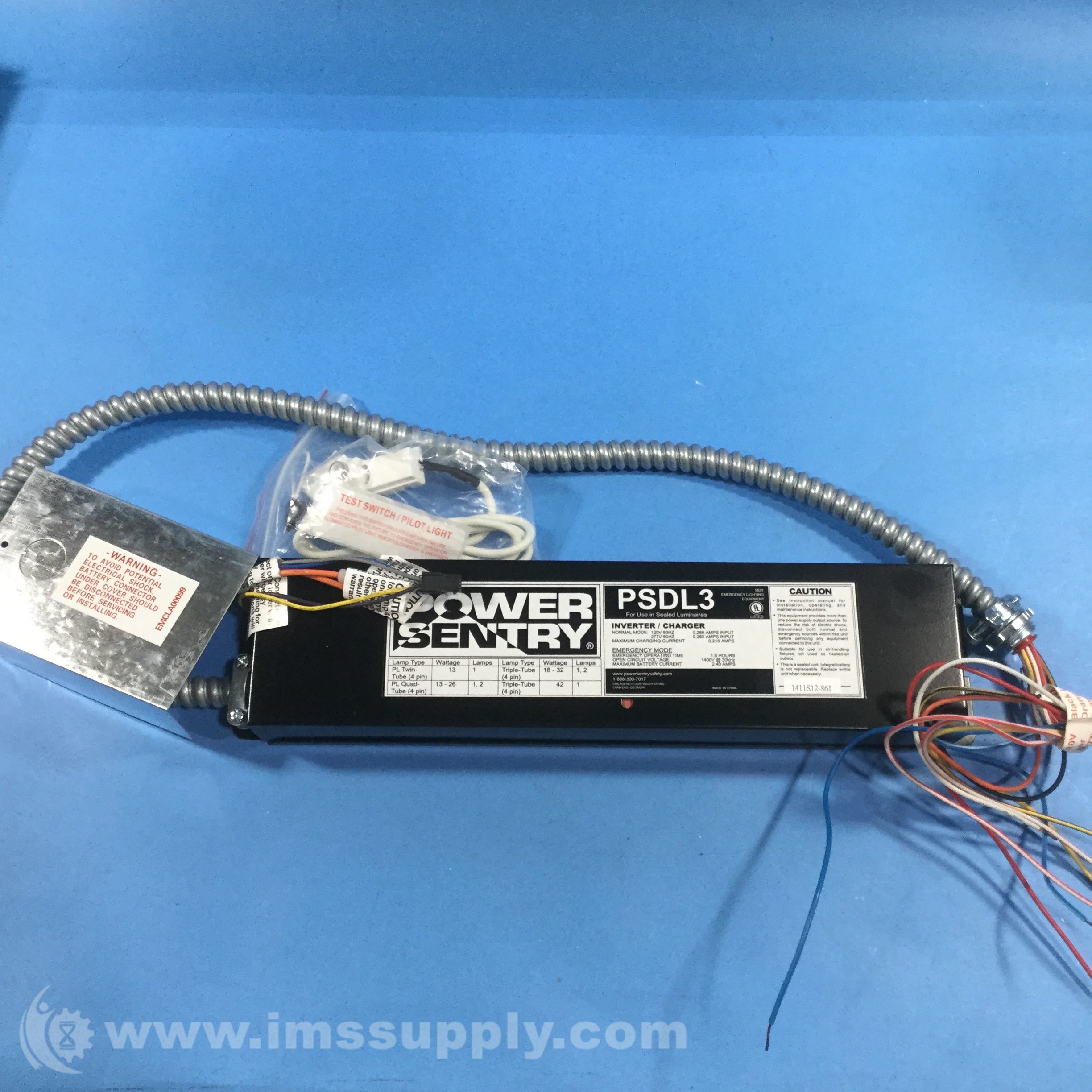 Power Sentry PSDL3 Fluorescent Battery Pack, 3 Watt, 120/277 VAC - IMS ...