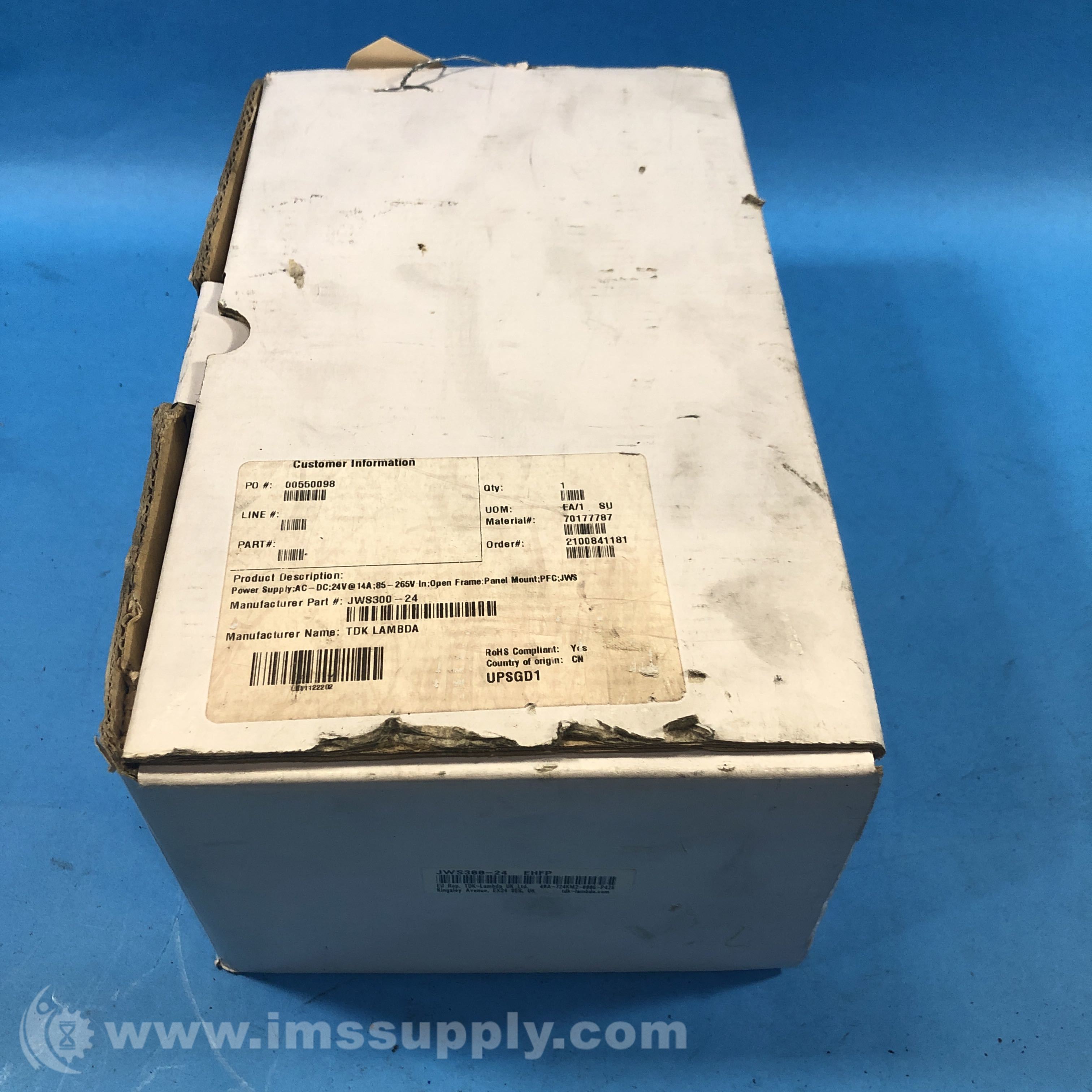 TDK-Lambda JWS300-24 Power Supply, AC-DC, 24V - IMS Supply