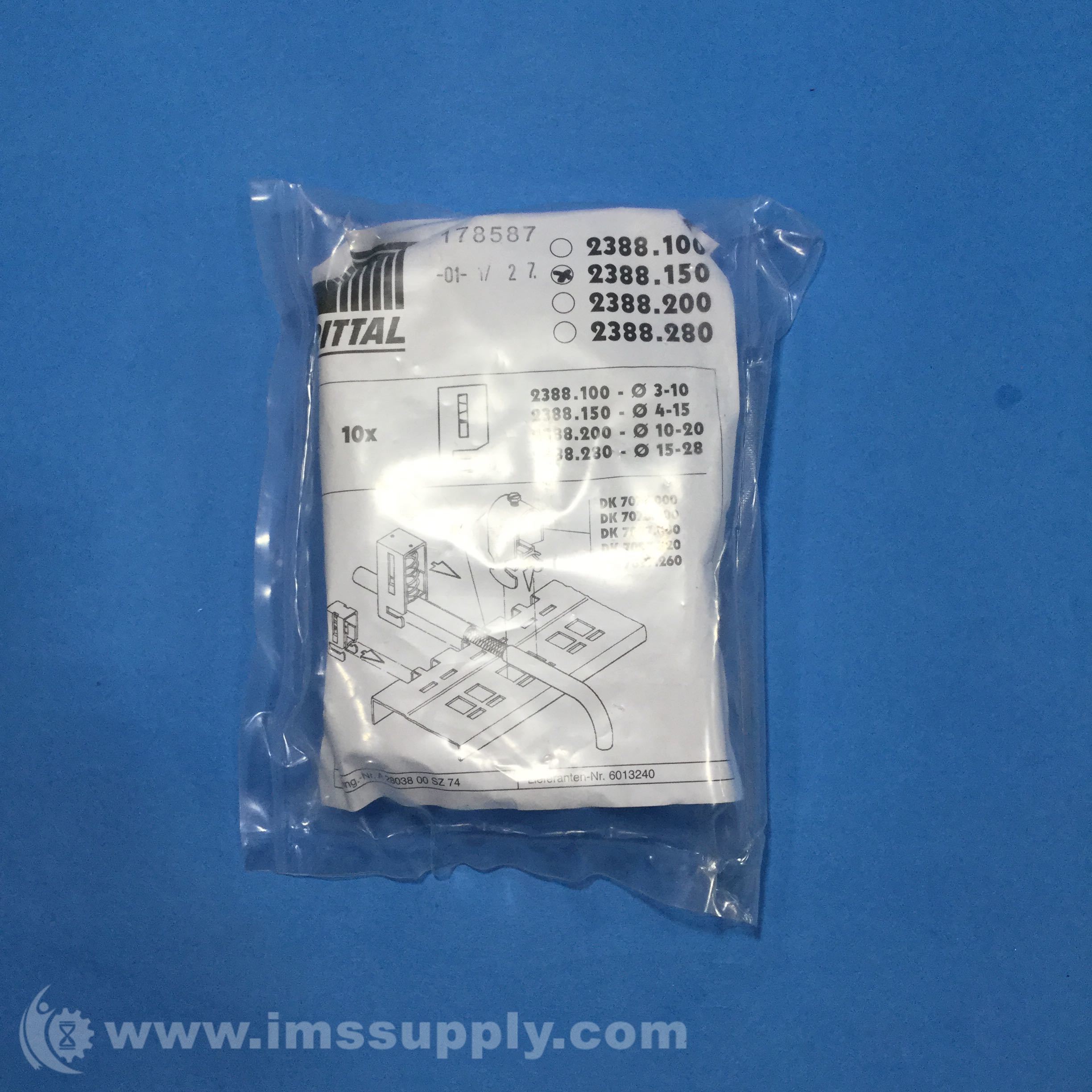 Rittal 2388.150 Shielding Bracket, 4-15 mm Cable , Bag of 10 - IMS Supply