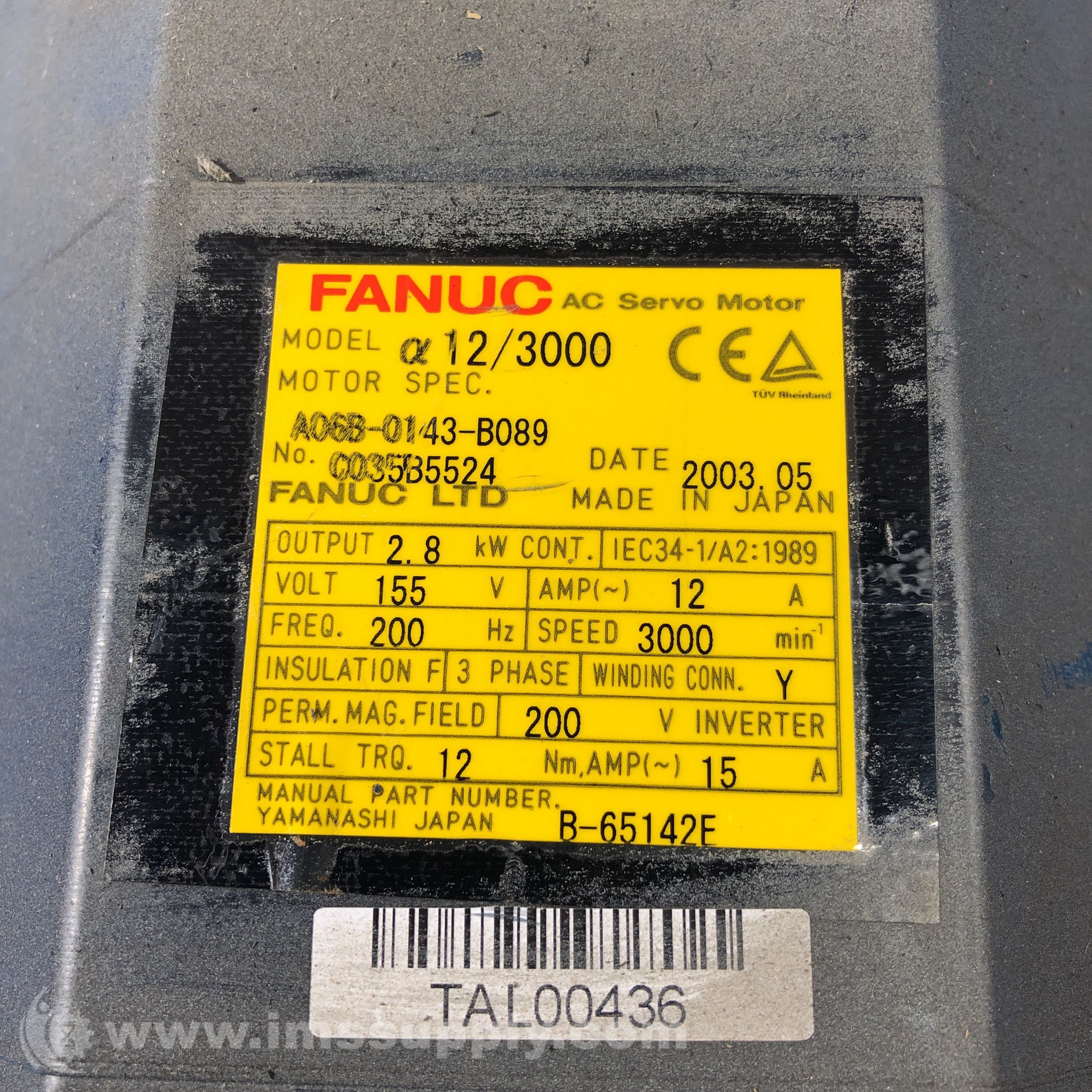 Fanuc A06B-0143-B089 AC Servo Motor - IMS Supply