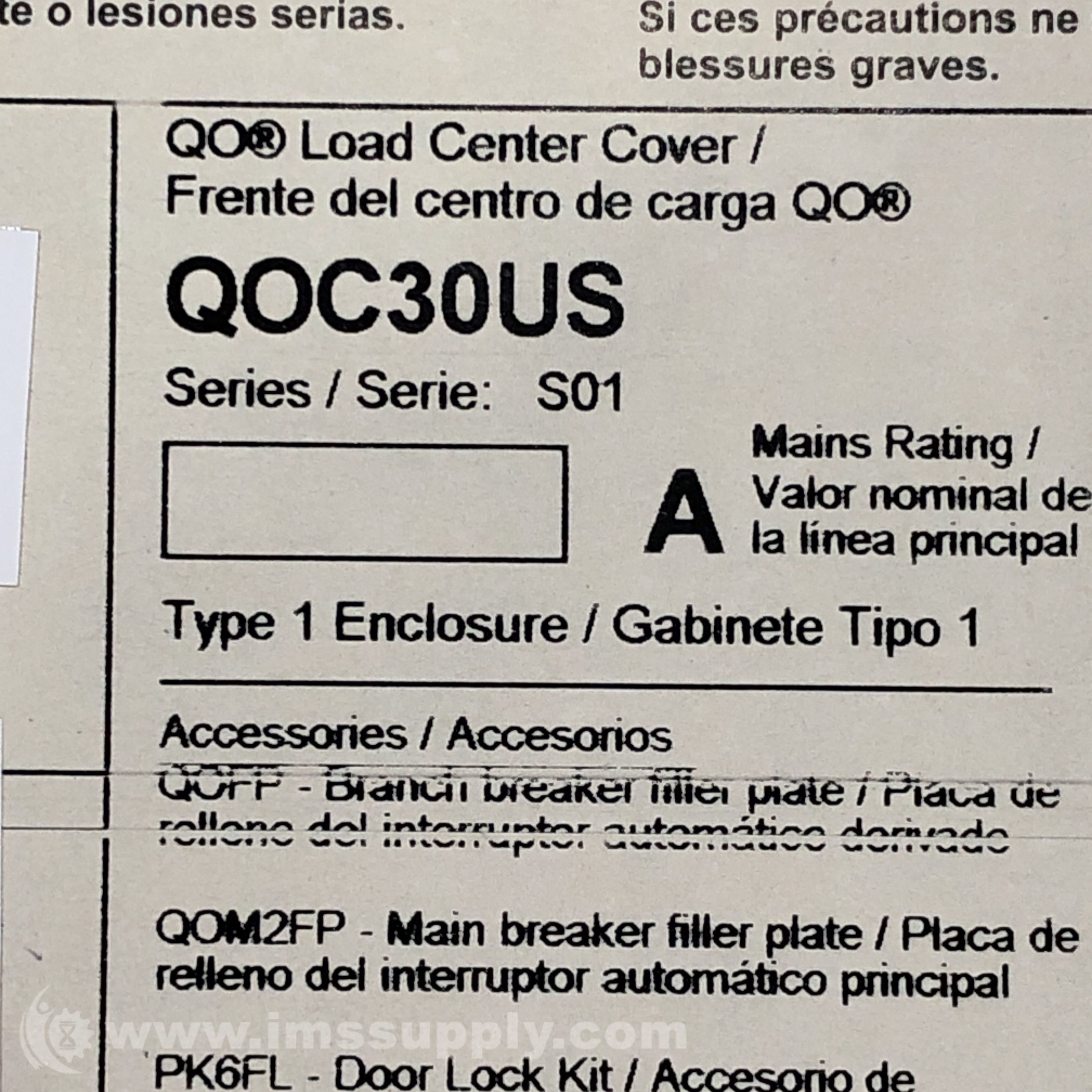 Square D QOC30US Series A Load Center Enclosure - IMS Supply