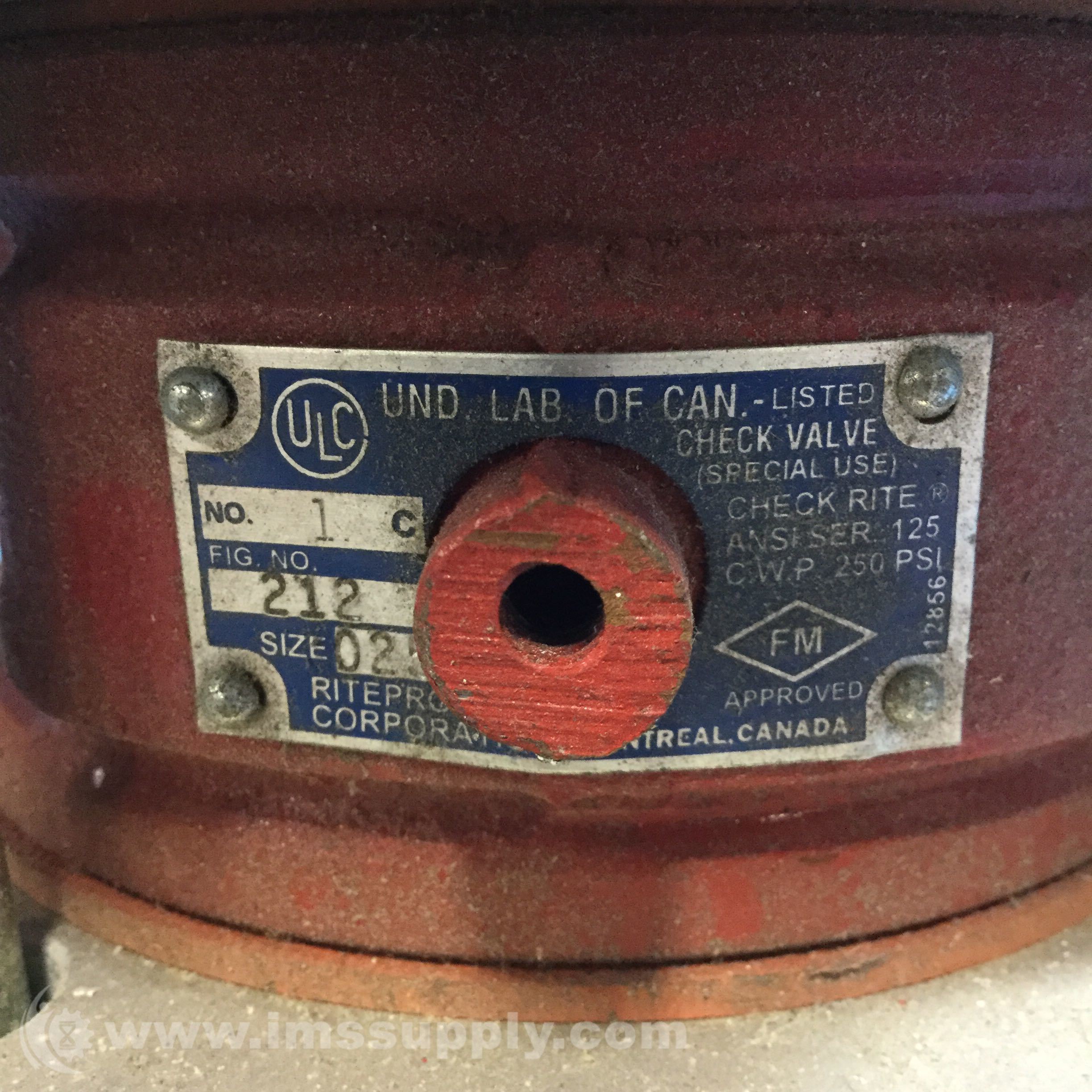 Ritepro Corp A-126 Check Rite Check Valve 125 PSI - IMS Supply