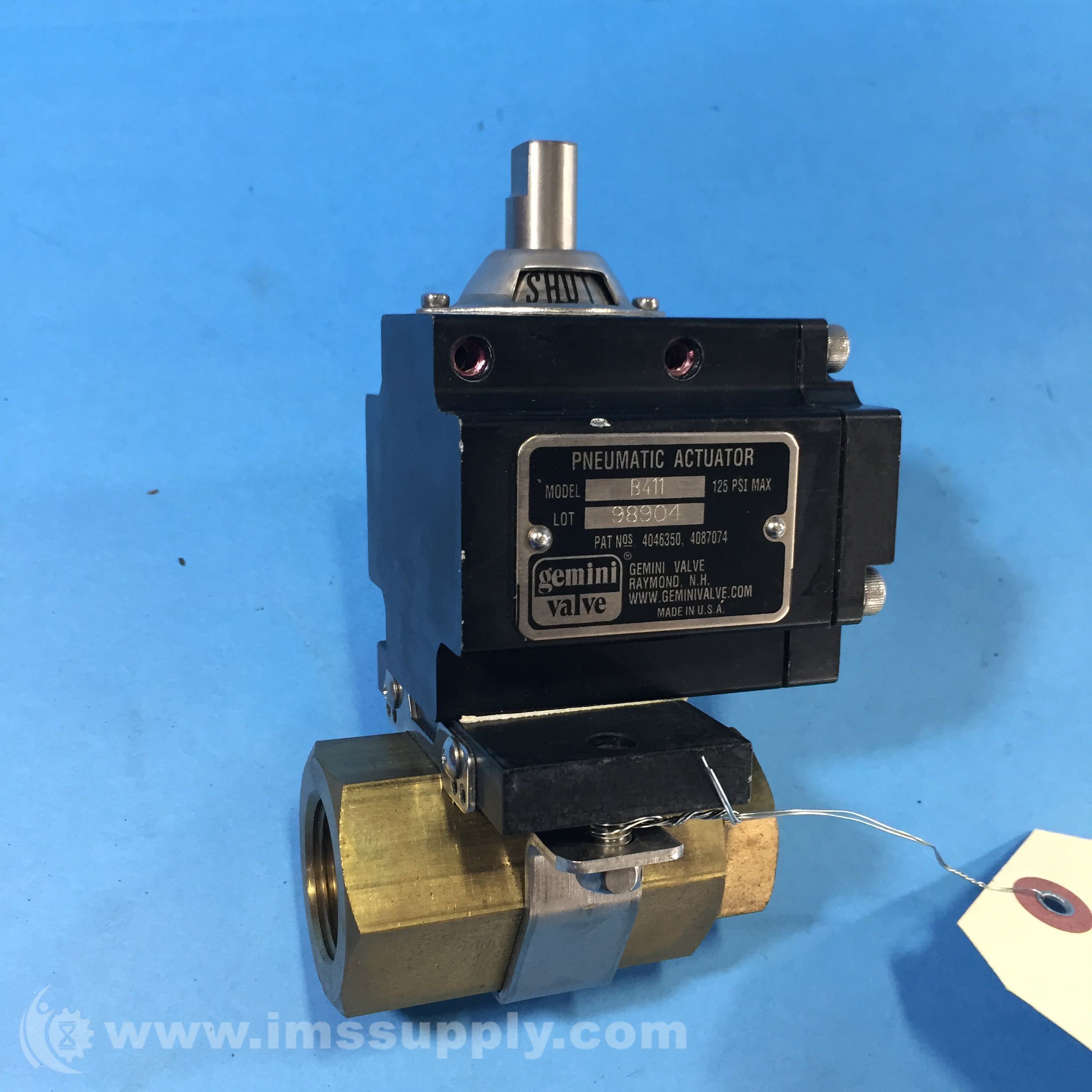 Gemini Valve B411 Pneumatic Valve Actuator 125PSI Max - IMS Supply