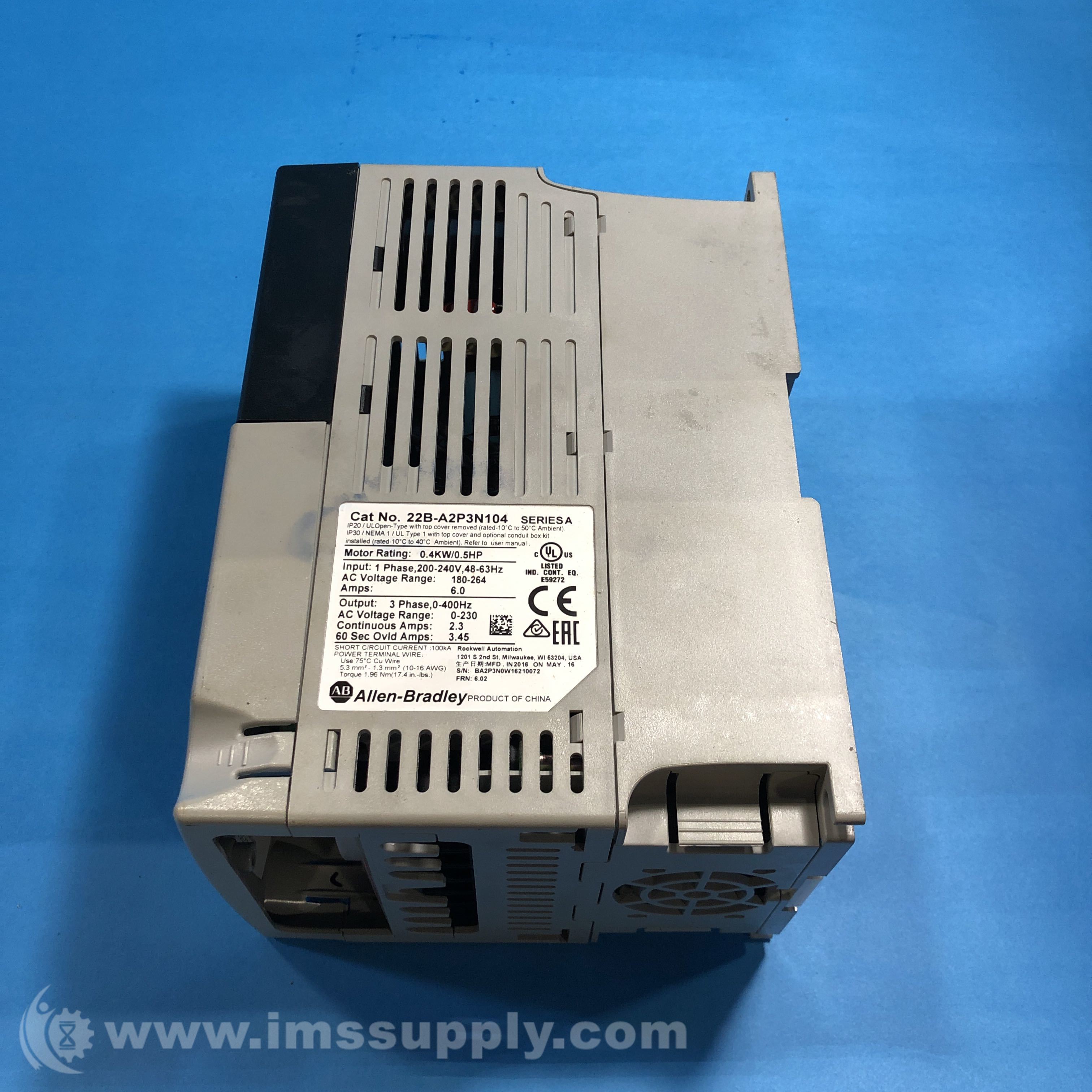 Allen Bradley 22B-A2P3N104 Series A PowerFlex 40 AC Drive - IMS Supply