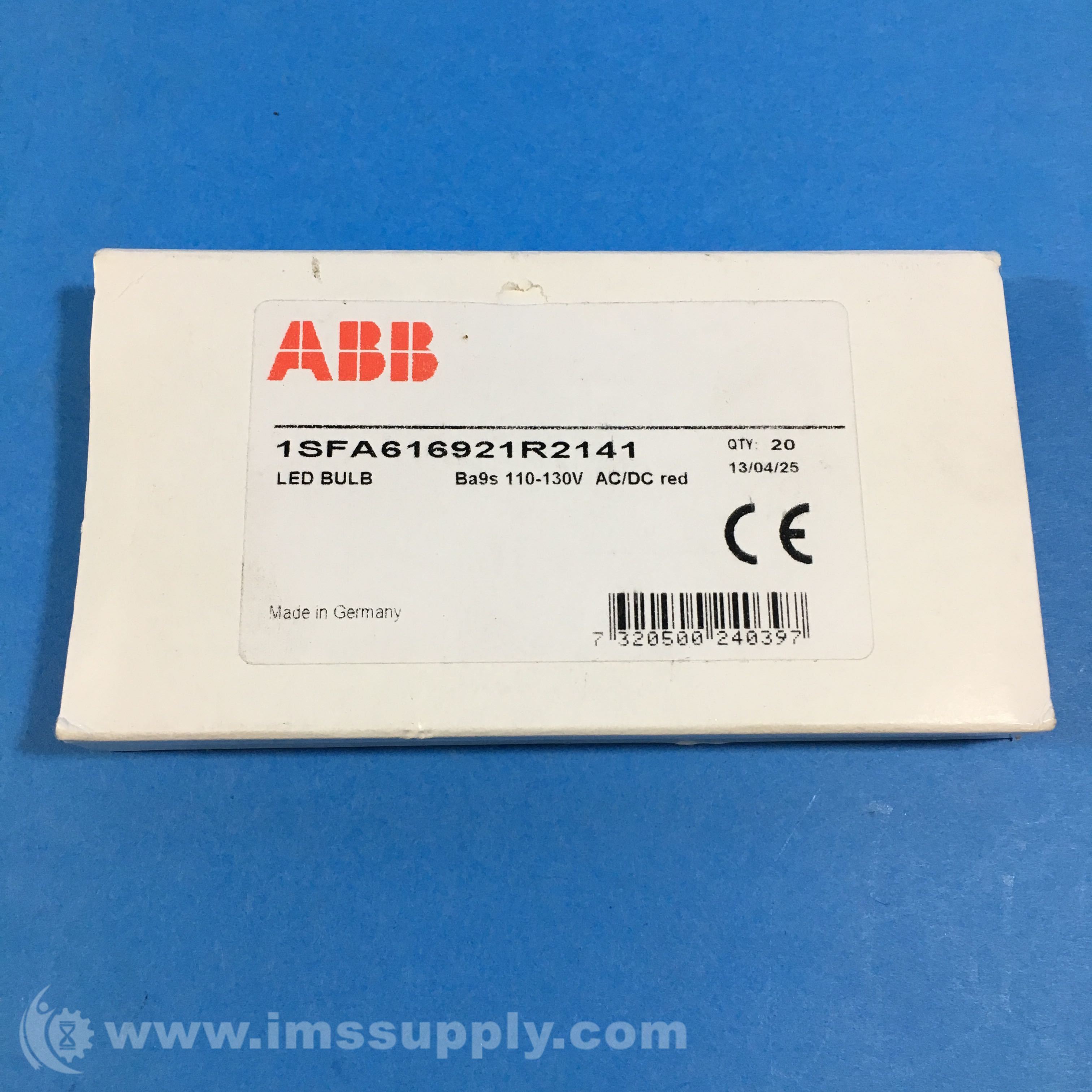 ABB KA2-2141 Bulb, Mini, LED, Red, 125 VDC, AC/DC - IMS Supply