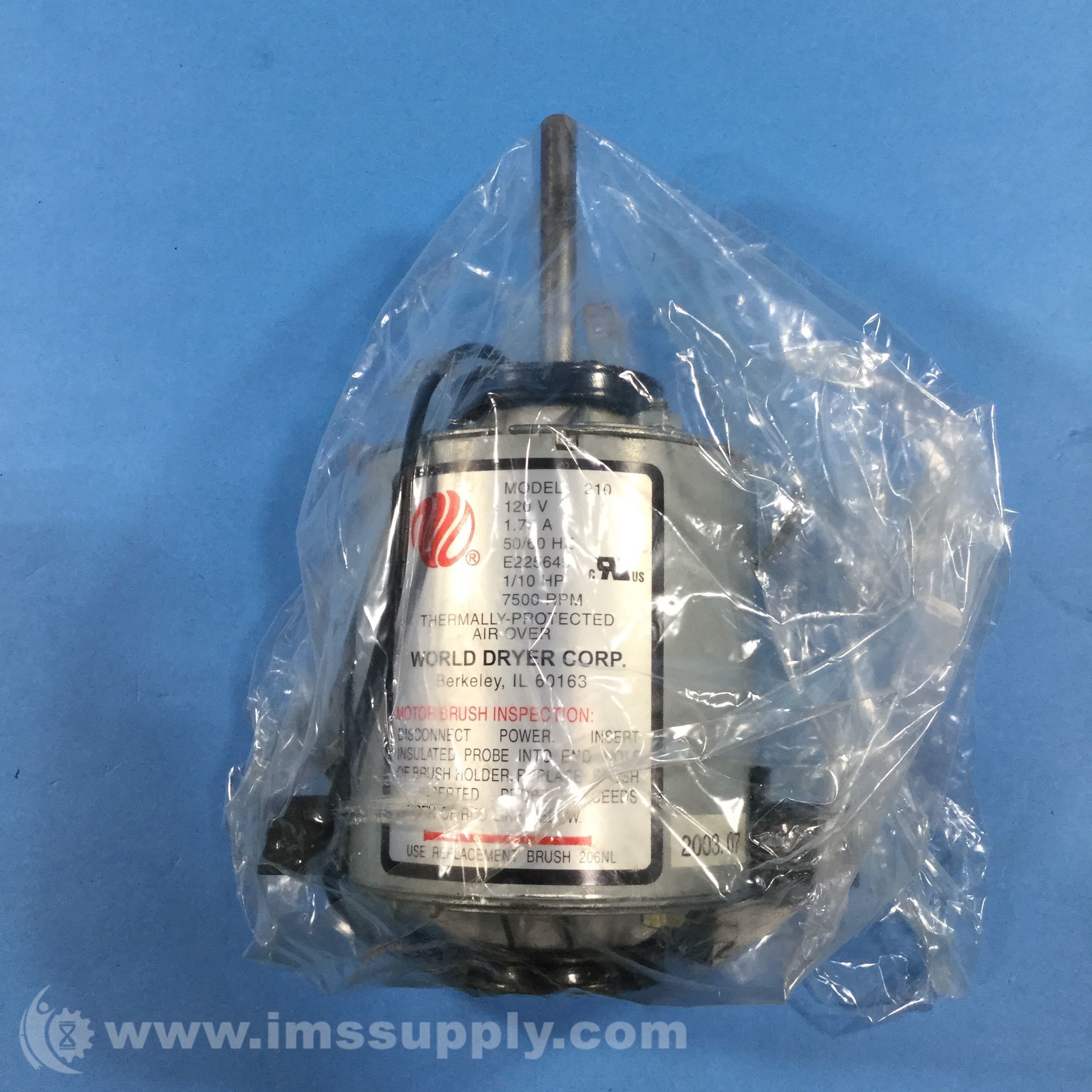 World Dryer 210K Blower Motor [fits Model A 110-120V hand dryers] - IMS ...