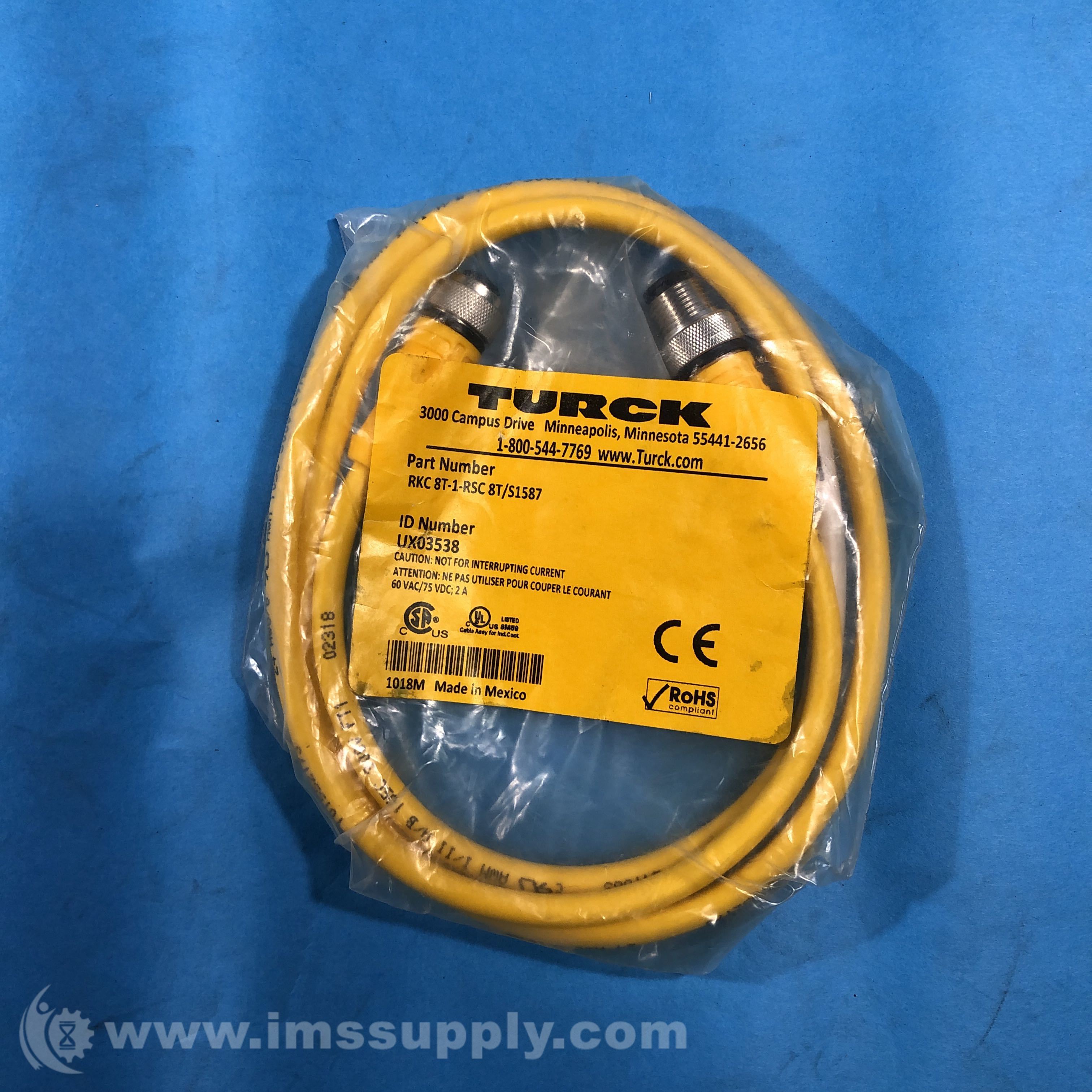 Turck RKC 8T-1-RSC 8T/S1587 Cordset - IMS Supply