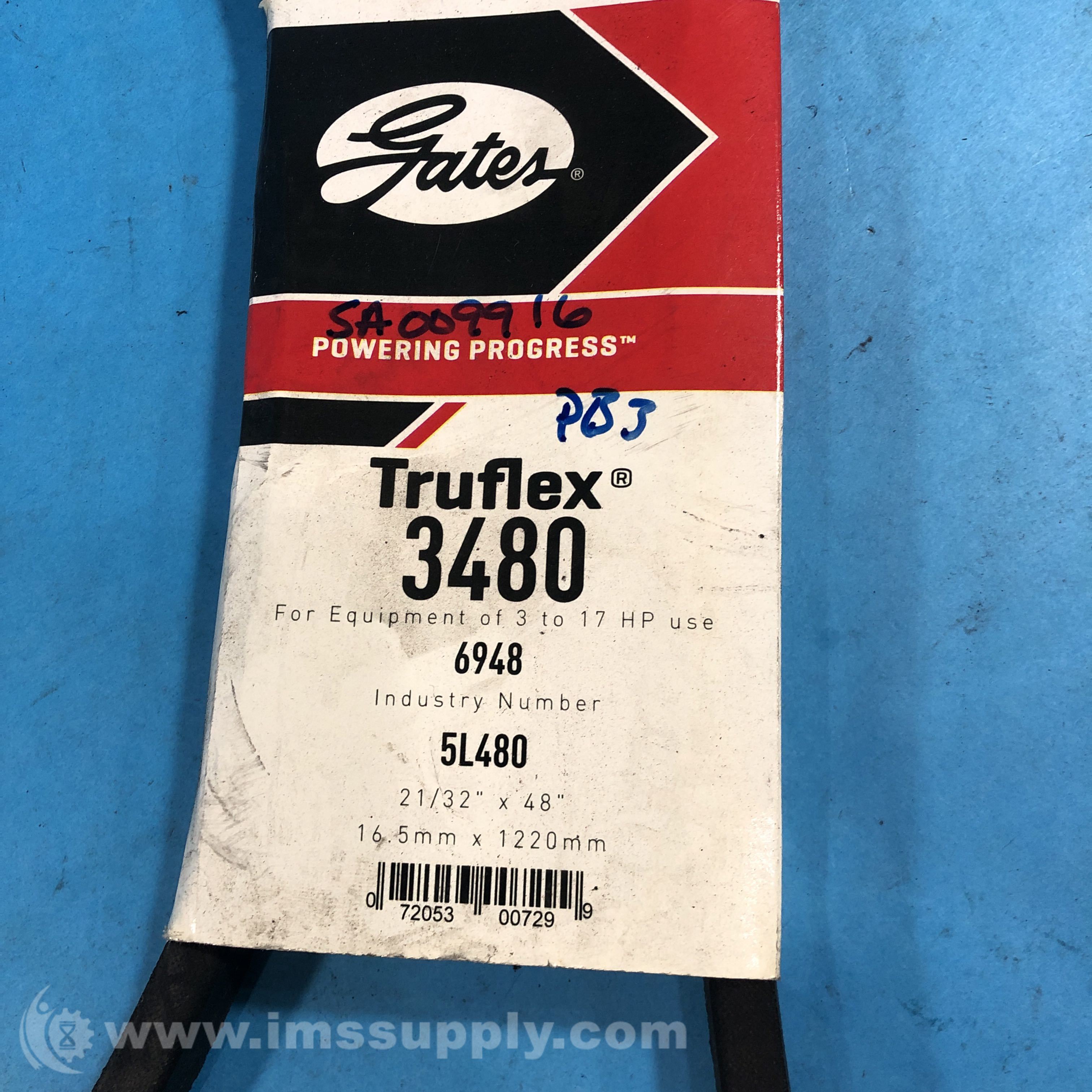 Gates 3480 Truflex Light Duty V-Belt, 48 inch length - IMS Supply