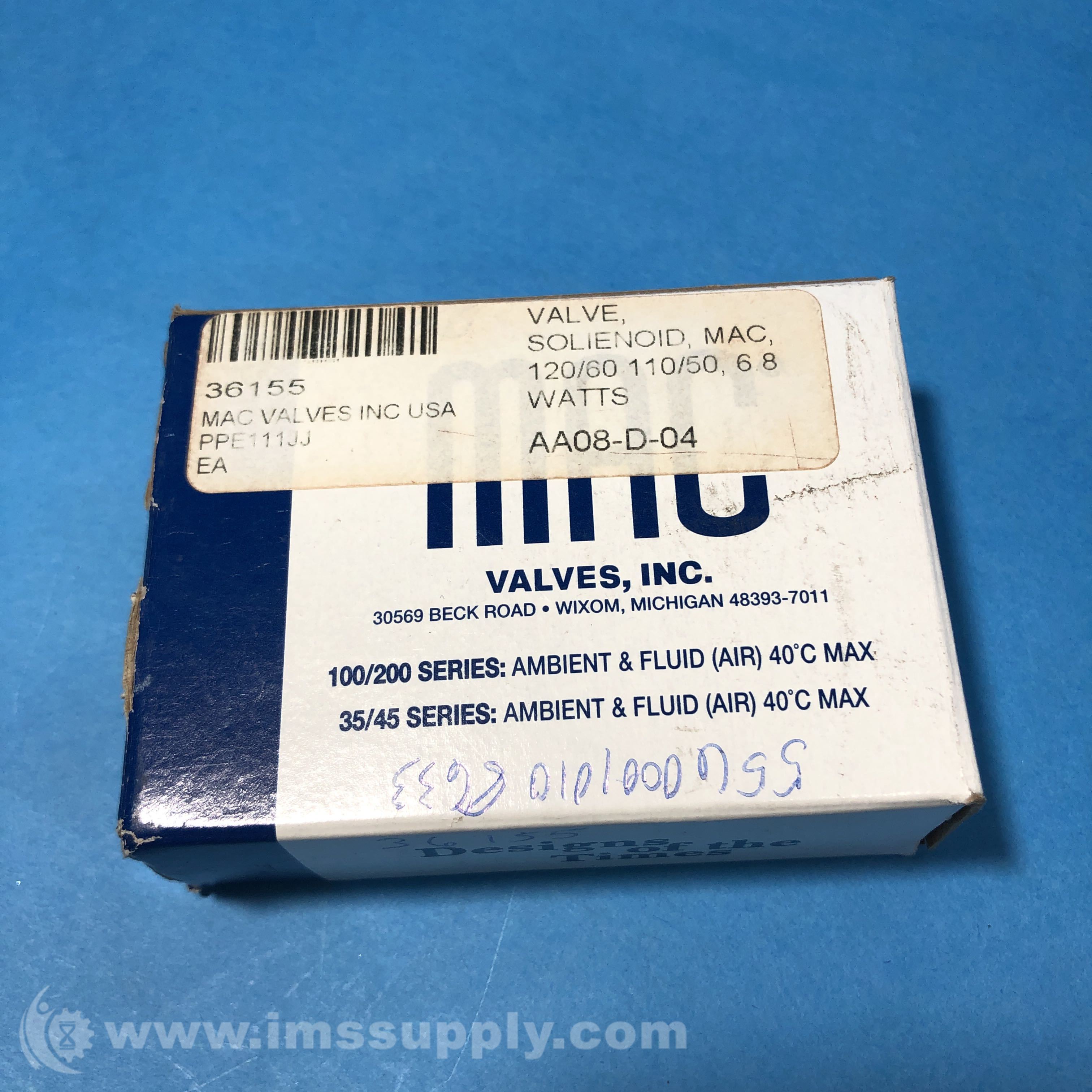 MAC Valves Inc PPE-111JJ Solenoid Valve - IMS Supply