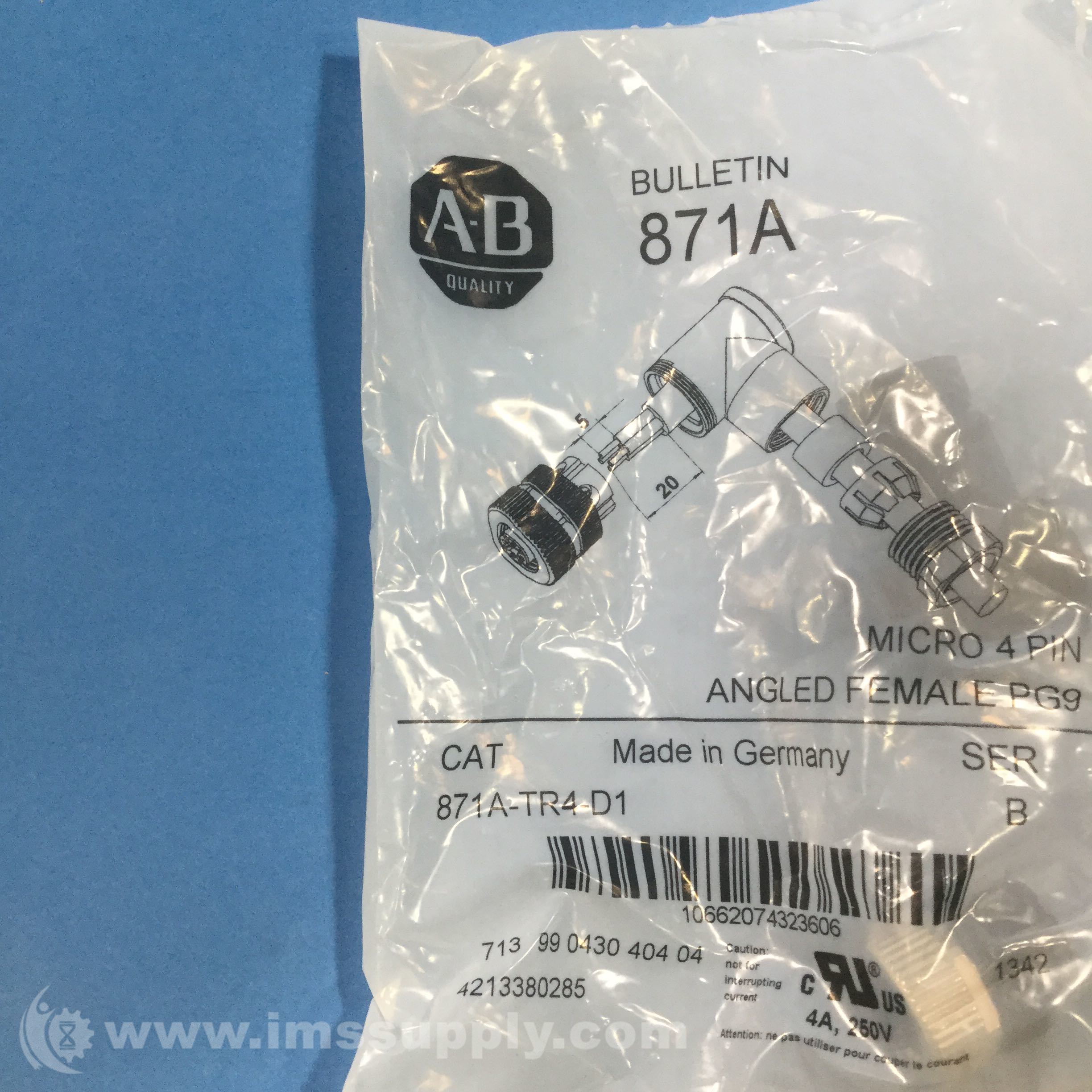 Allen Bradley 871A-TR4-D1 Terminal Chamber, DC Micro (M12) - IMS Supply