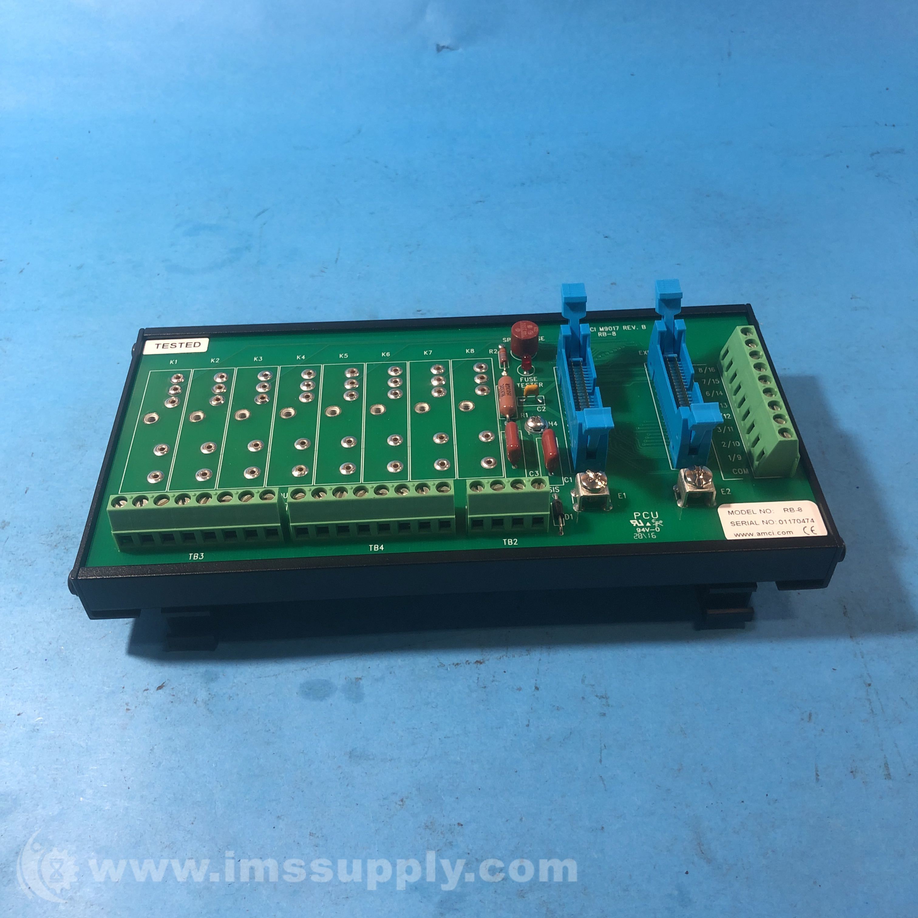 AMCI RB-8 I/O Rack System, 8 Output, 8 Input Relay Board - IMS Supply