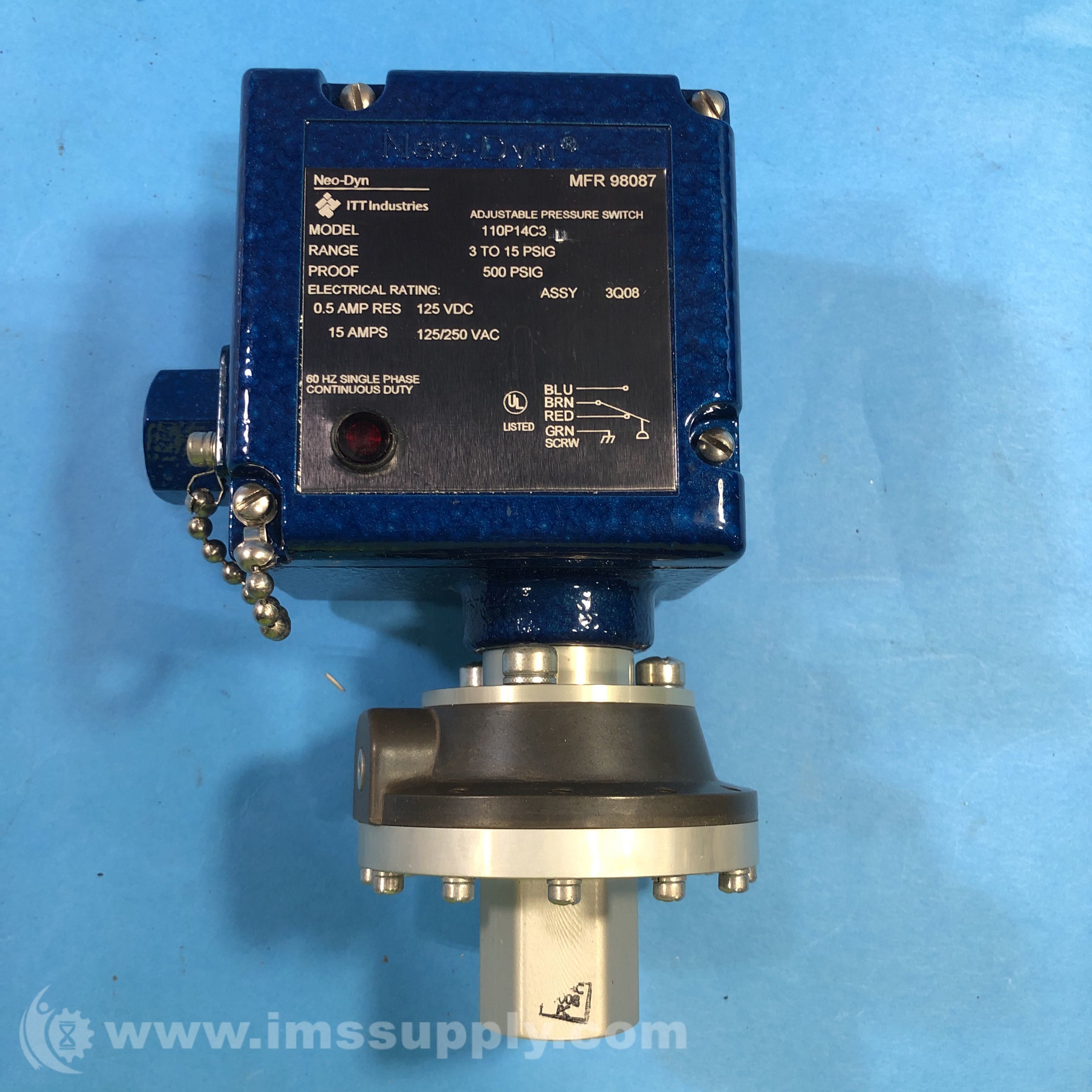 ITT Neo-Dyn 110P14C3 Neo-Dyn Adjustable Pressure Switch - IMS Supply