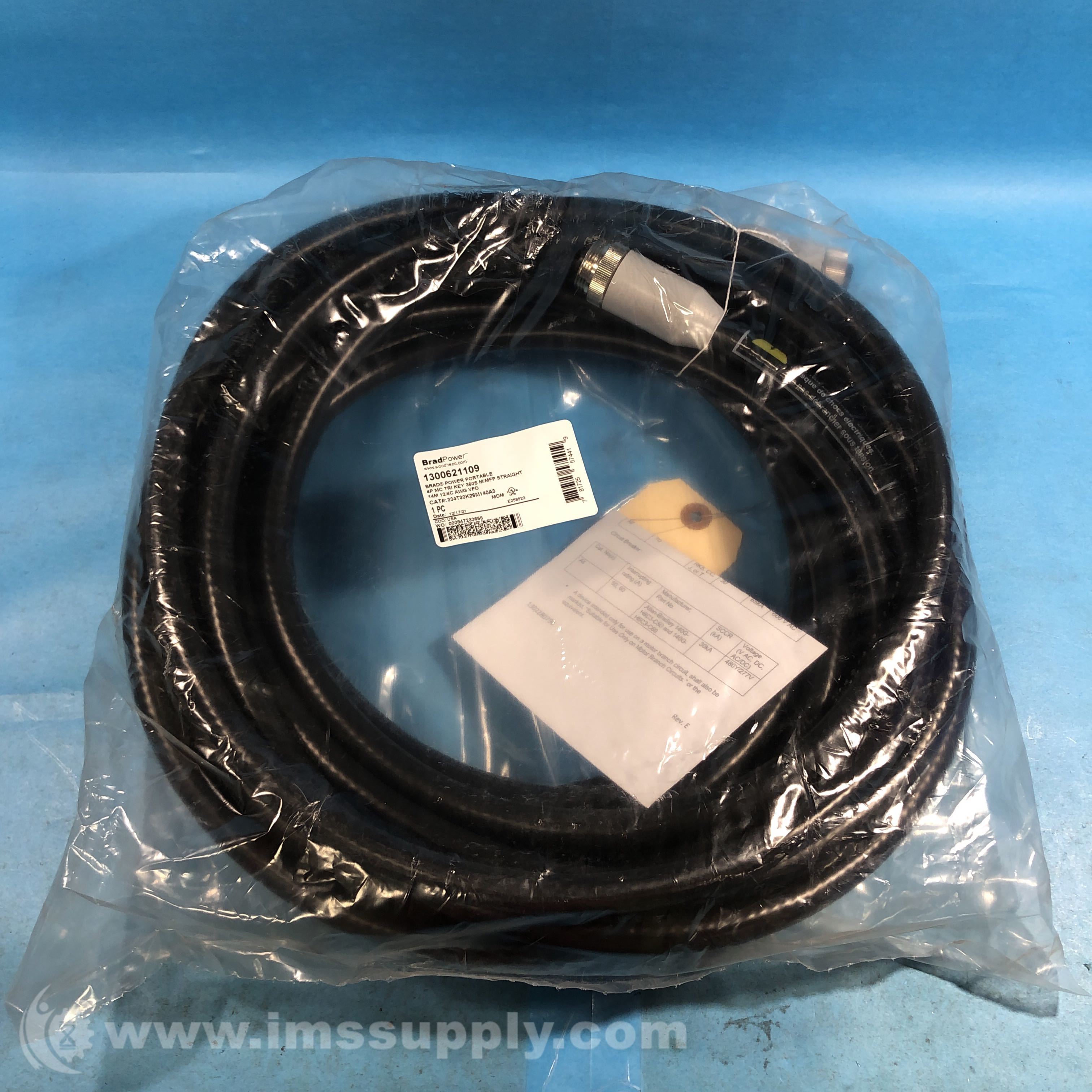 BradPower 1300621109 C-Size (1 1/8 M29) Double-Ended Cordset - IMS Supply