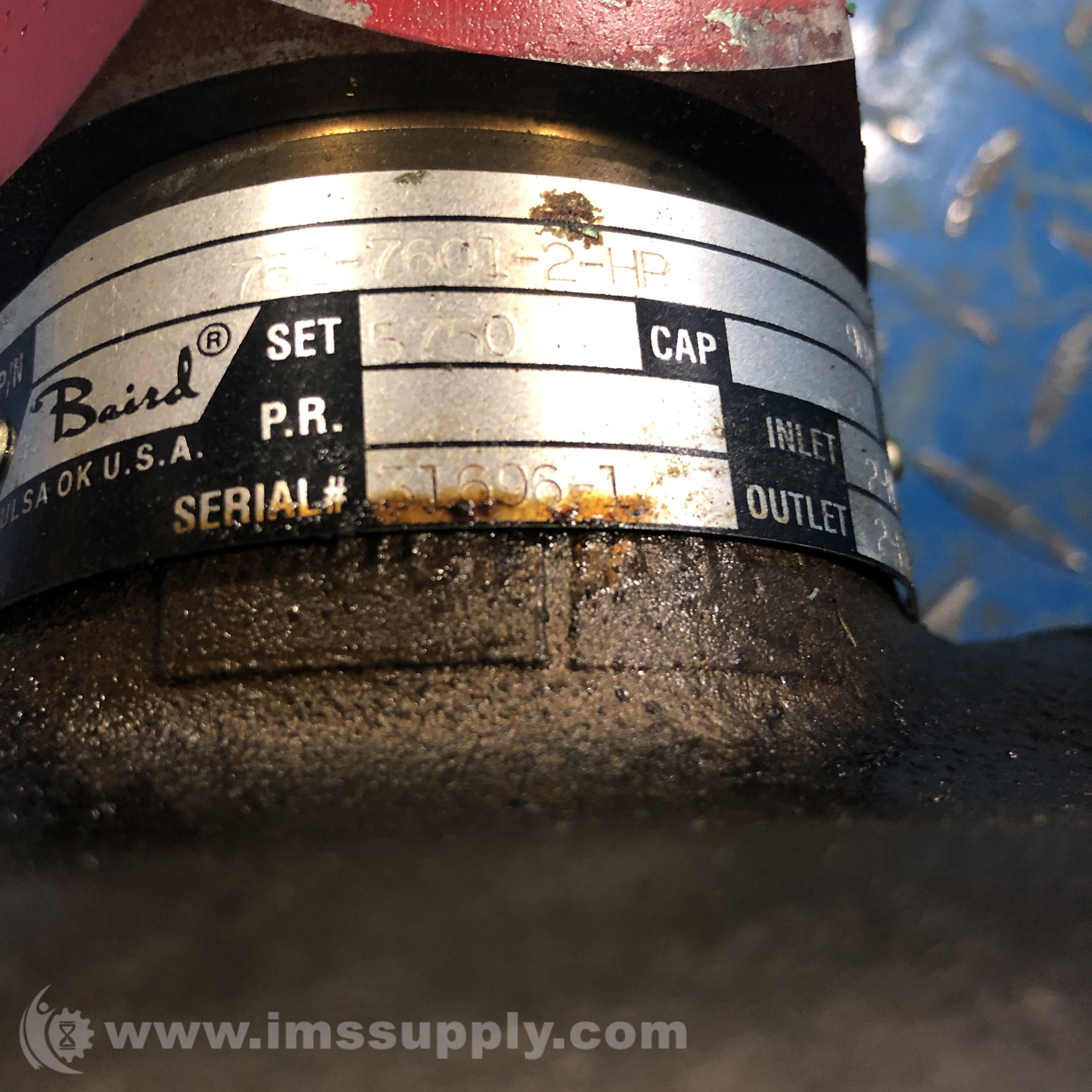 Baird Manufacturer 762-7601-2-HP 2 Liquid Relief Valve - IMS Supply