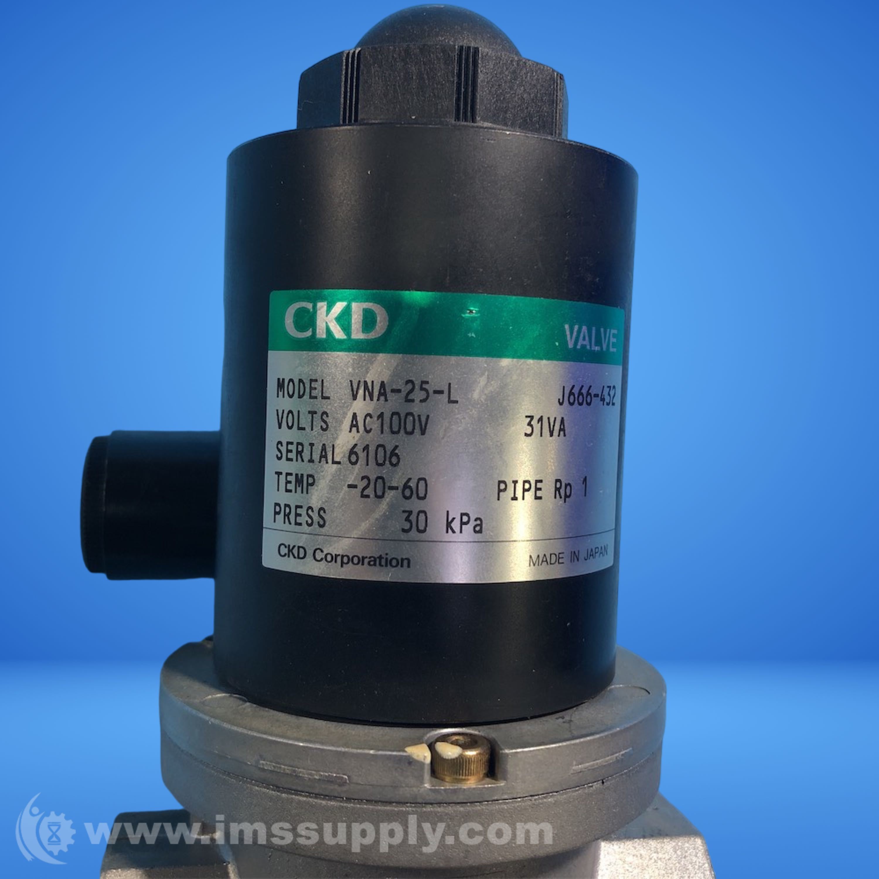CKD VNA-25-L Valve Gas Solenoid 100V Temp -20 -60 - IMS Supply