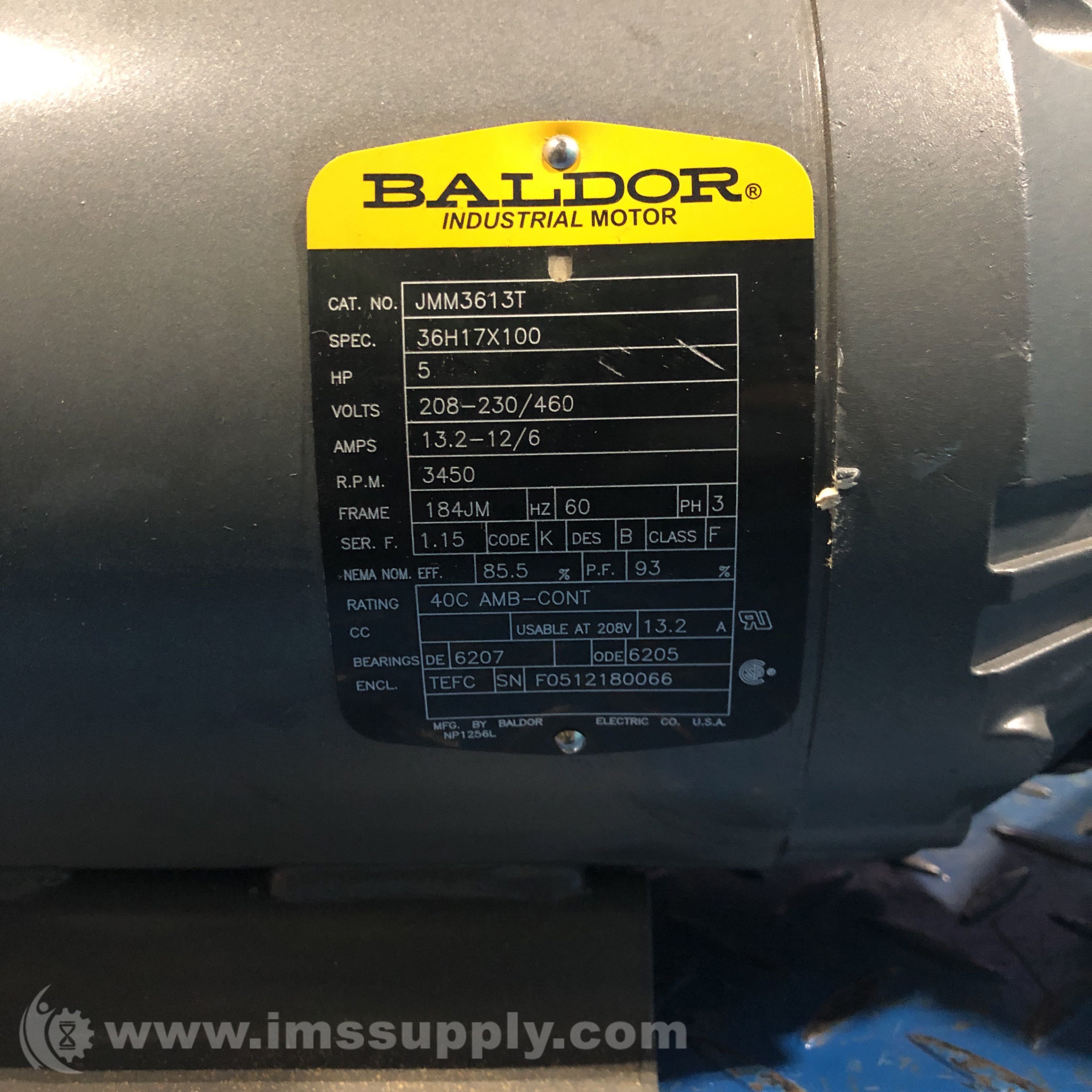 Baldor JMM3613T Foot Mounted Close-Coupled Pump Motor - IMS Supply