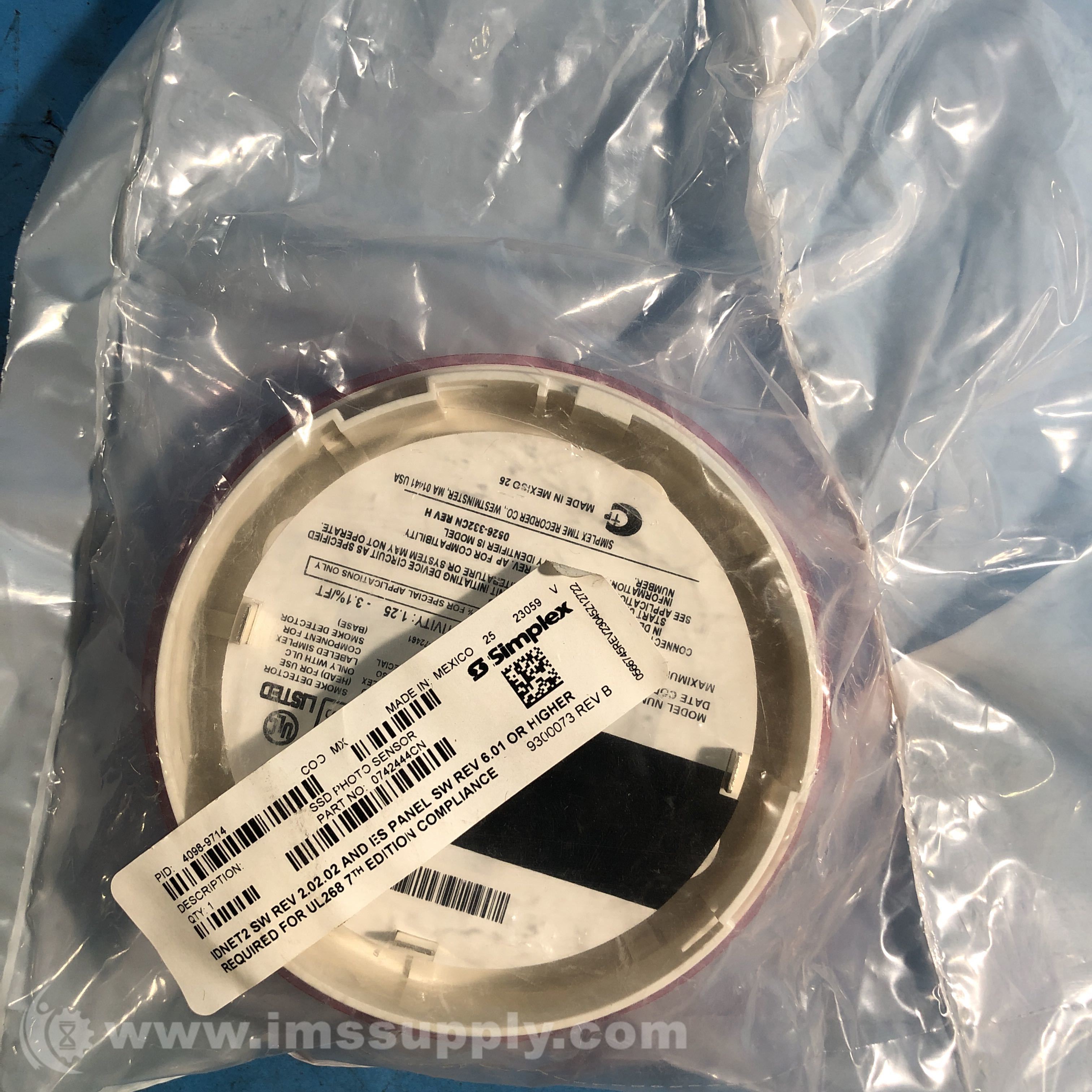 Simplex 4098-9714 Photoelectric Smoke Detector - IMS Supply