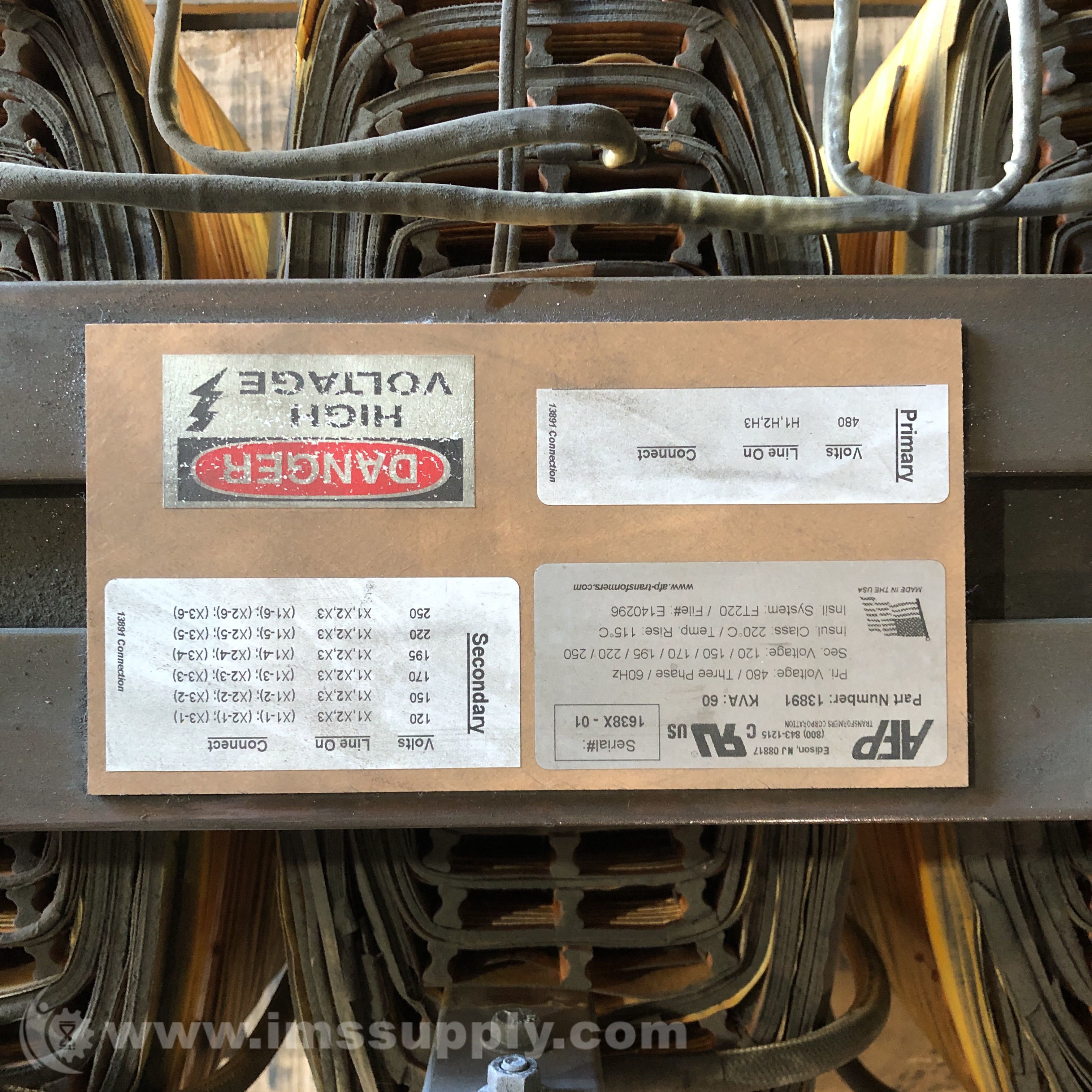 AFP Transformers 13891 Transformer, KVA: 60, Primary Voltage 480V - IMS ...