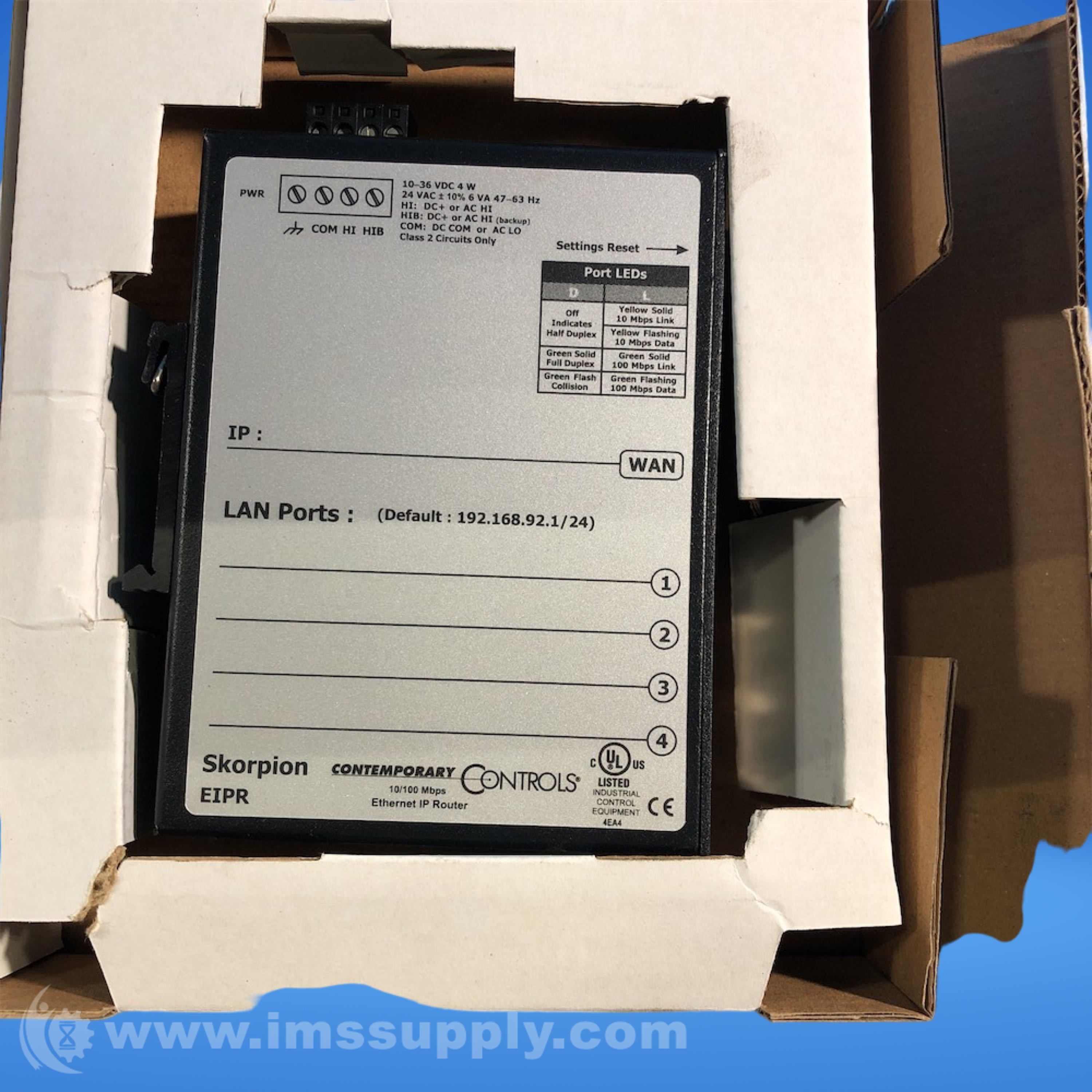 Contemporary Control Systems EIPR-E Skorpion 10/100Mbps IP Router - IMS ...